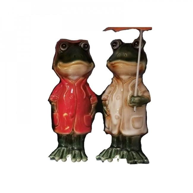 MDR Trading Inc. SC-JTE314 Two Frogs Standing In The Rain Figurine ...