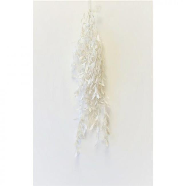 MDR Trading Inc. White Glitter Leaf Hanging Spray Faux Plants And Trees ...
