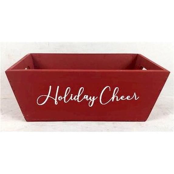 MDR Trading AP-CBX769HC Rectangular Tapered Holiday Cheer Wooden Crate ...