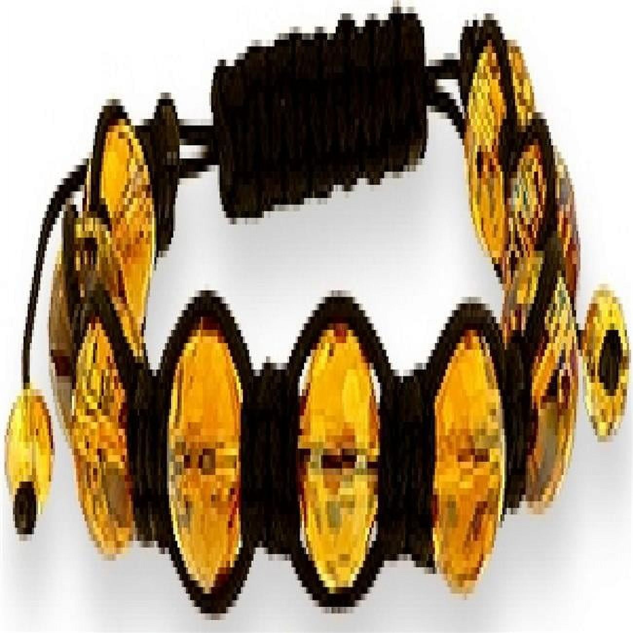 MDR Trading SS-BSH020CH-S Shamballa with 10 mm Dia Gold & Black Faceted ...