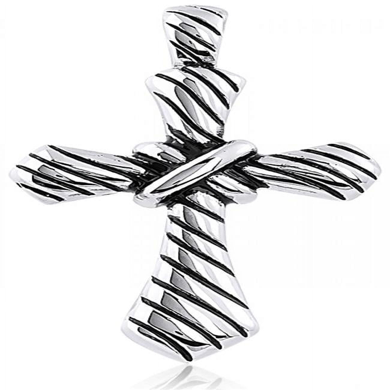 MDR Trading SS-SSP219 22 mm Stainless Steel Black & Silver Cross ...