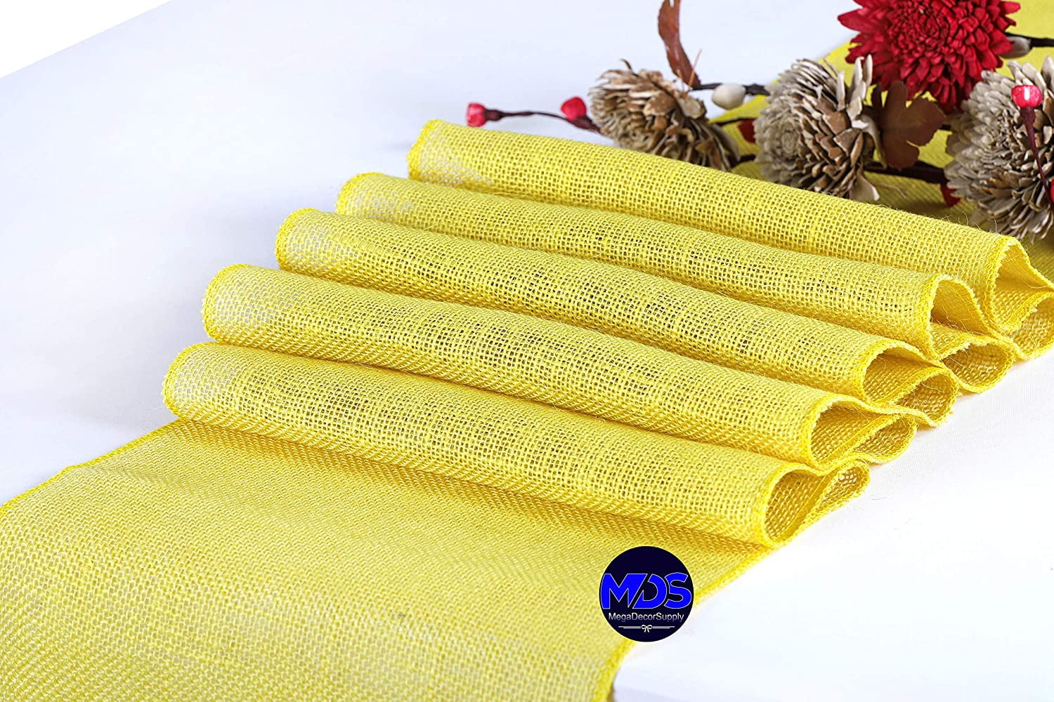 MDS 100% Natural Burlap Table Runner, Rustic Farmhouse Jute Country ...