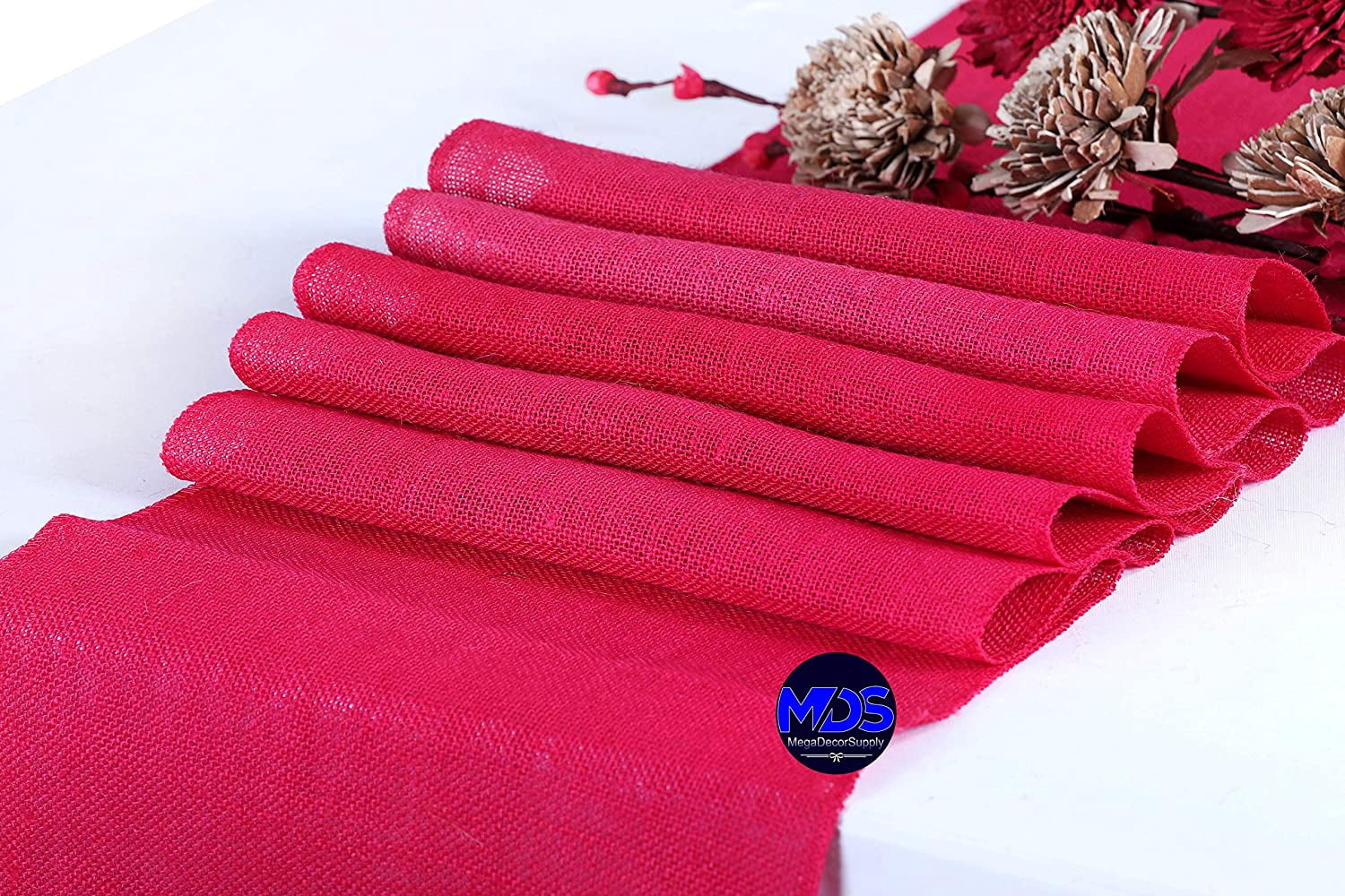 MDS 100% Natural Burlap Table Runner, Rustic Farmhouse Jute Country ...