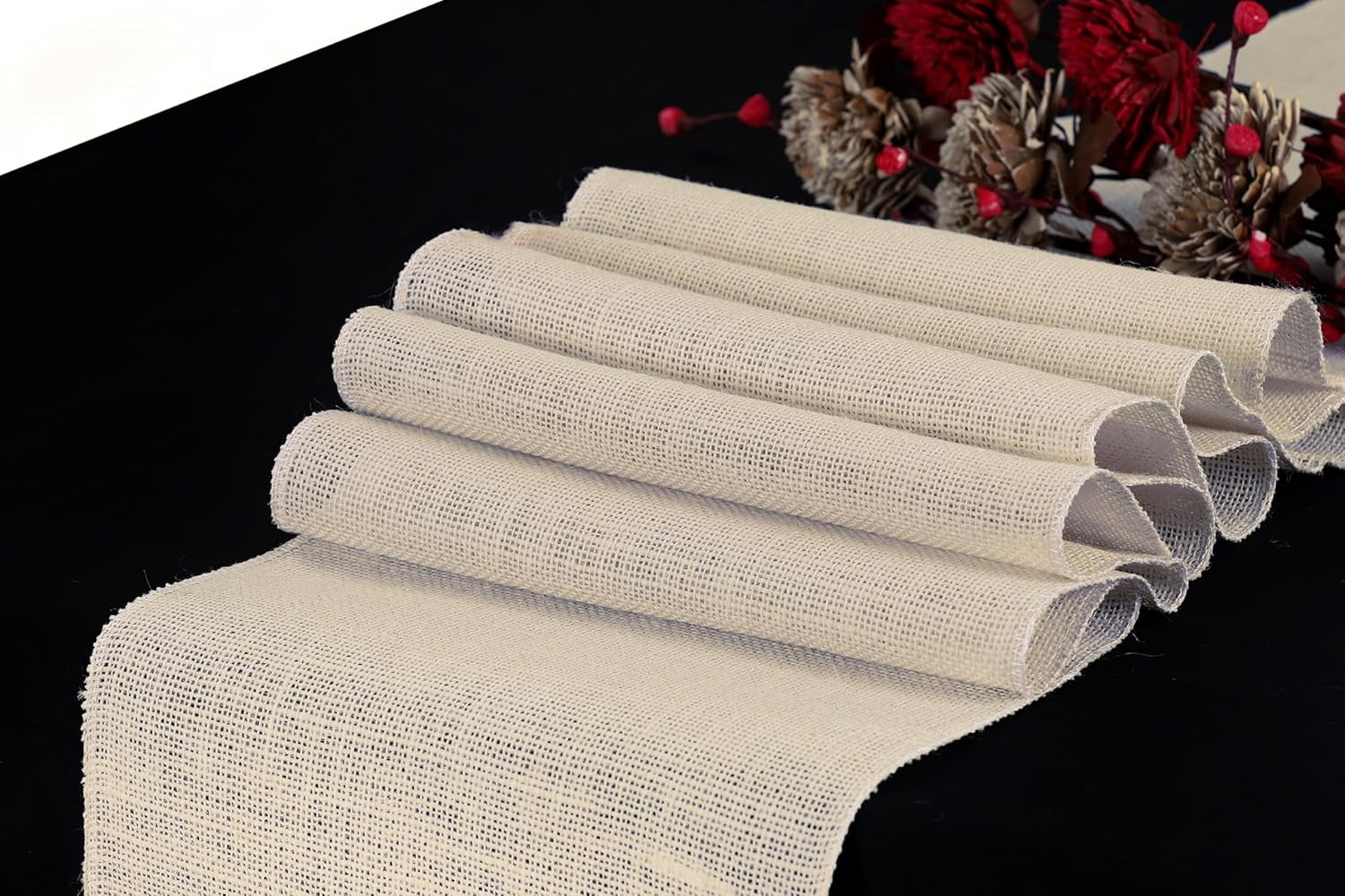 MDS 100% Natural Burlap Table Runner, Rustic Farmhouse Jute Country ...