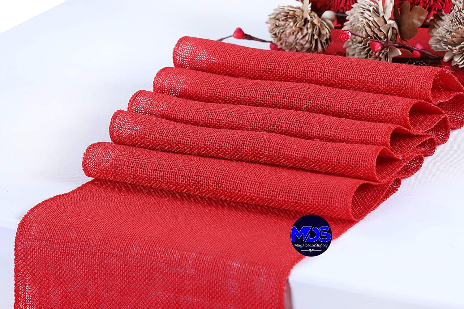 MDS 100% Natural Burlap Table Runner, Rustic Farmhouse Jute Country ...