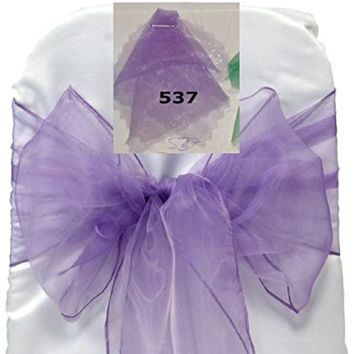 MDS 100 PCS Lavender Organza Chair Sashes / Bows sash for Wedding or ...