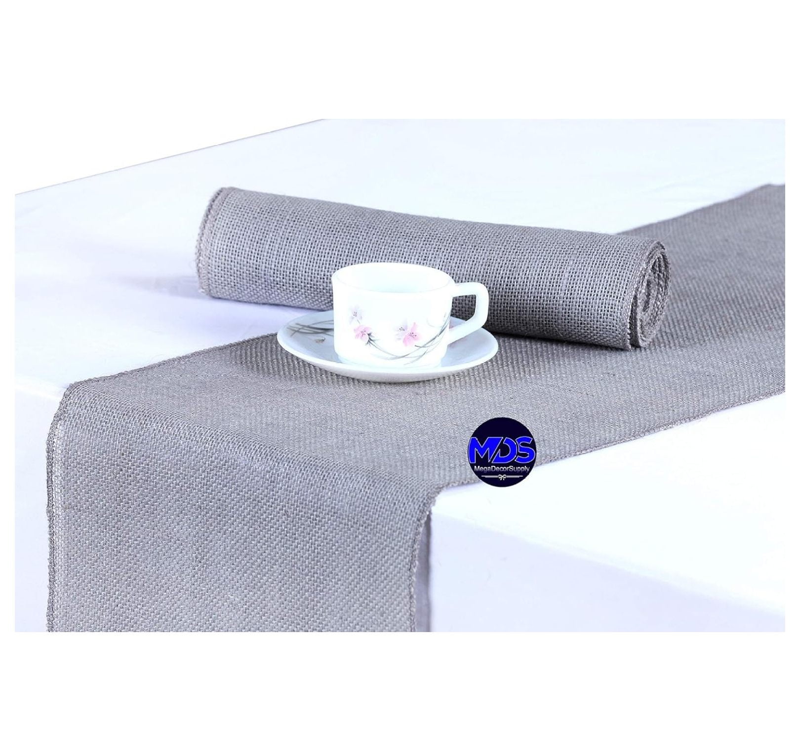 MDS 12 PCS 100% Natural Burlap Table Runner 12 x 108 Inch, Rustic ...