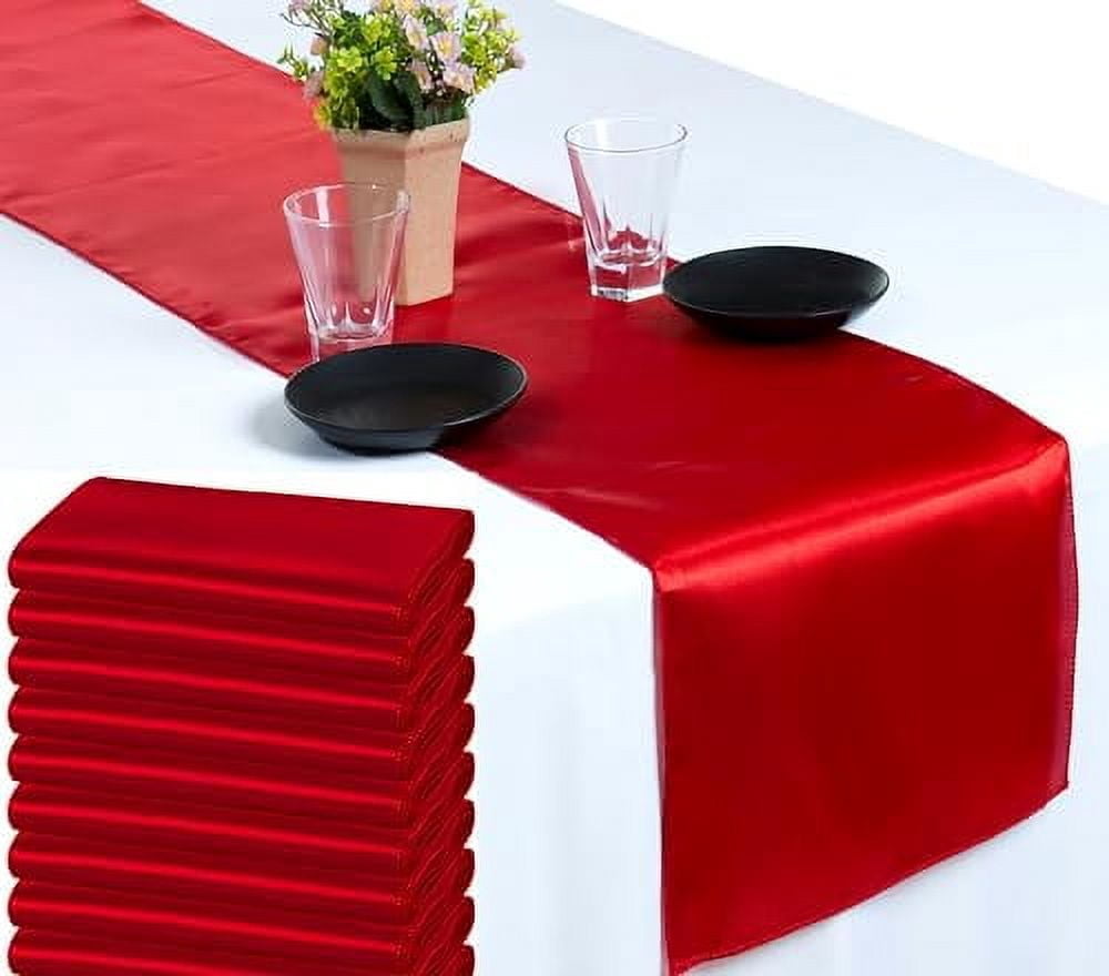 MDS 20 PCS Satin Table Runners 12 x 108 Inch Charmeuse Sateen Silk ...
