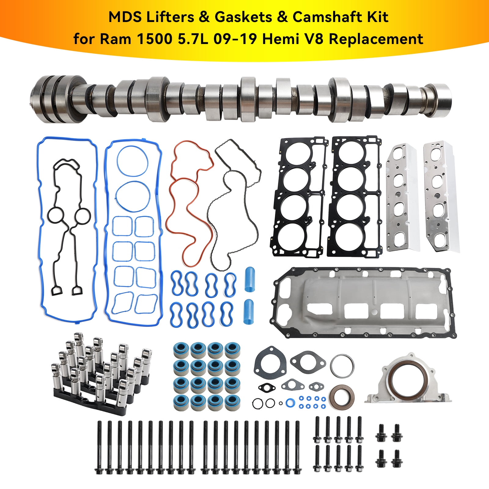 MDS Lifters & Gaskets & Camshaft Kit for Ram 1500 5.7L 09-19 Hemi V8 ...