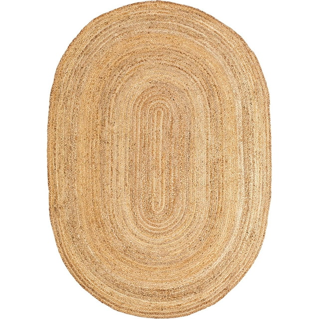 MDS Pack of 1 Oval Hand Woven Jute Area Rug 3x5 feet - Natural ...