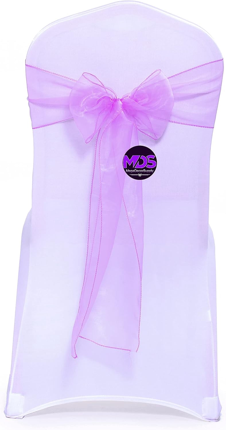 MDS Pack of 100 PCS Organza Chair Sashes Wider Dining Chair Bows Ribbon ...
