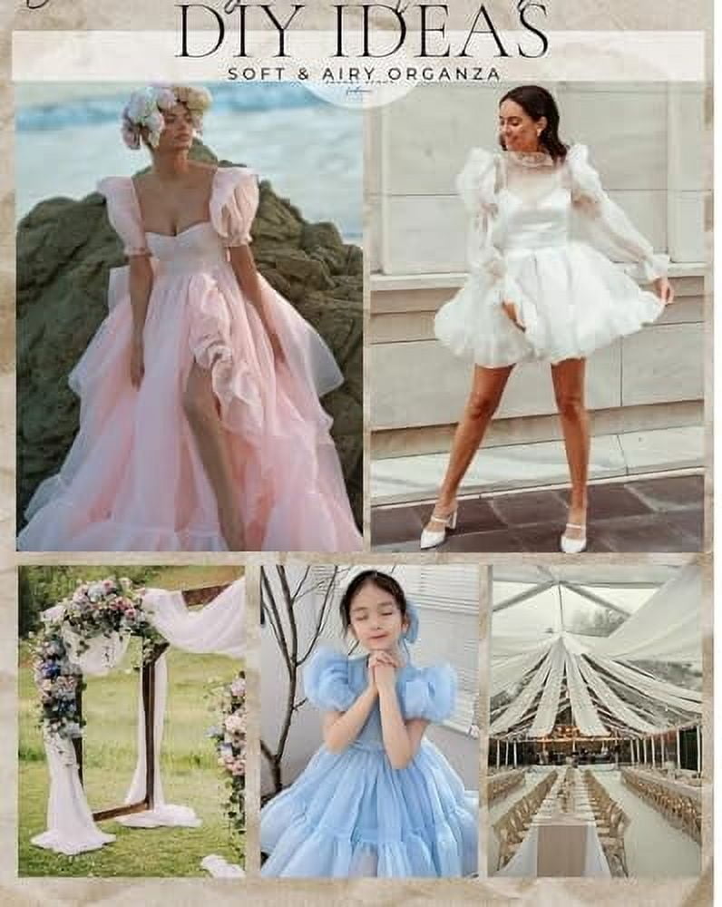 MDS Pack of 25 Yard Sheer Organza Fabric for Wedding Merry Christmas ...