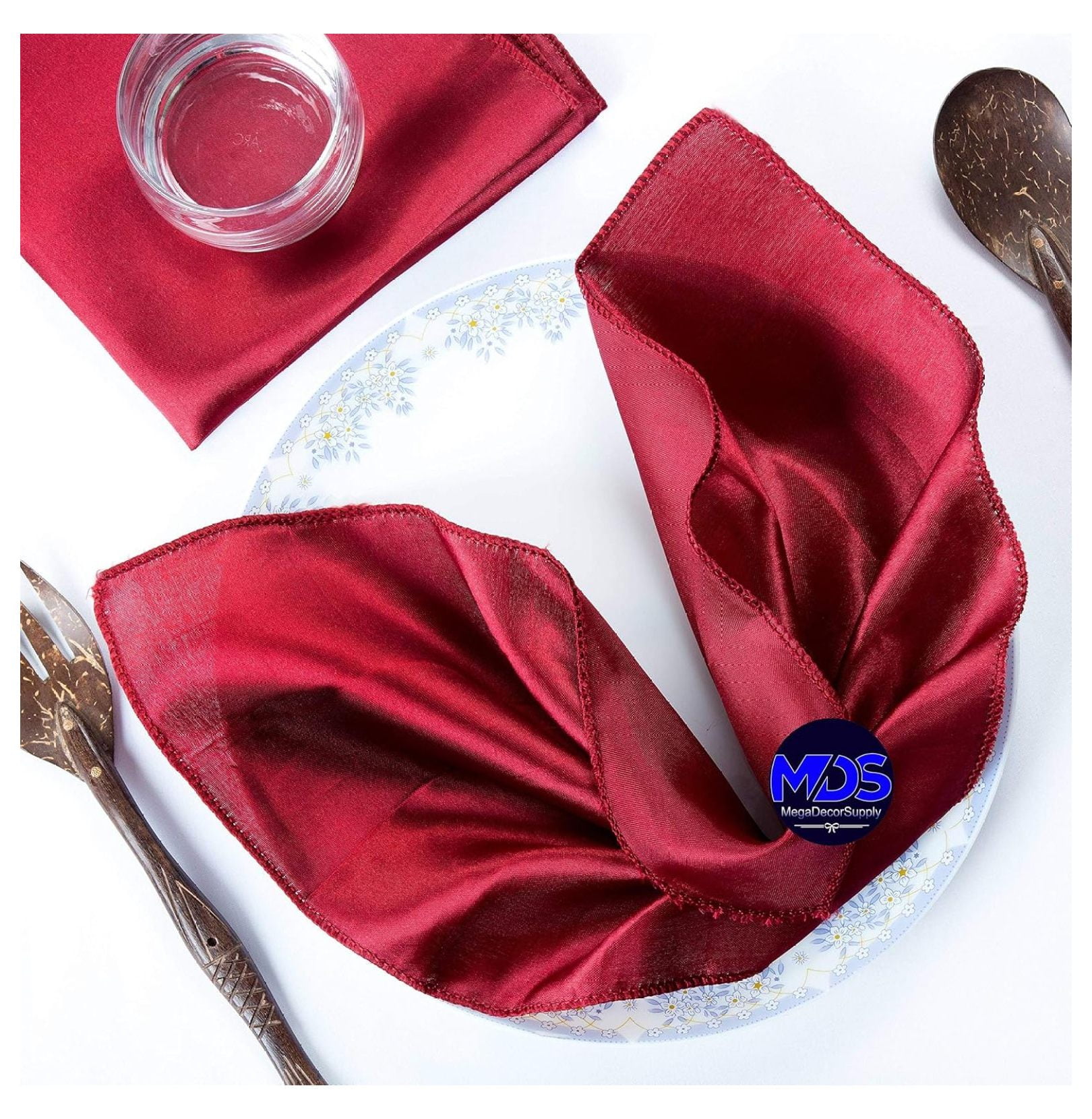 MDS Pack of 50 Napkin Square 12 X 12 Inches Sliky Smooth Dinner Table ...