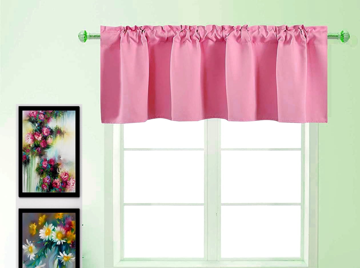 MDS Pack of 1 Solid Blackout Rod Pocket Valance Scalloped Valances ...