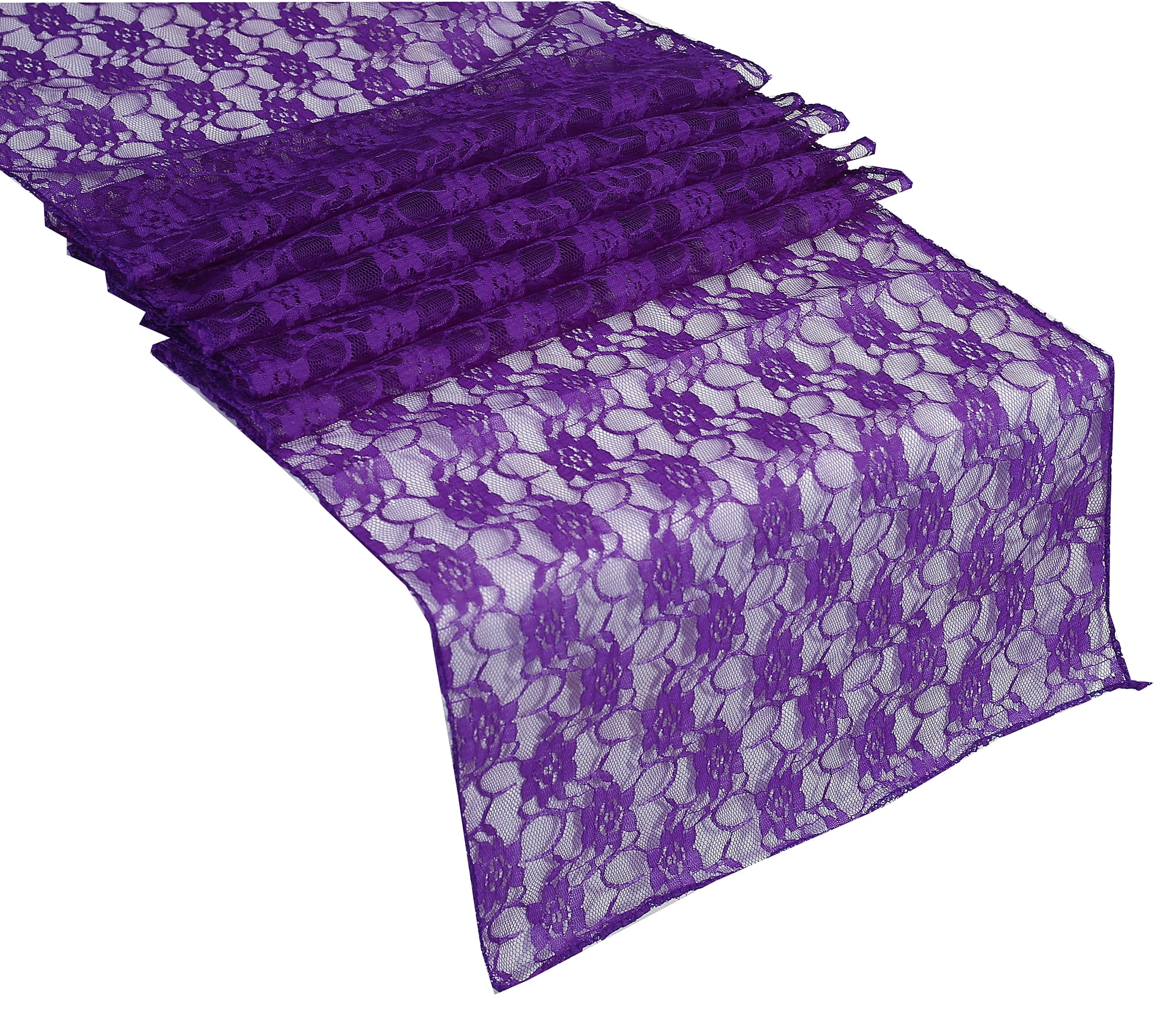 MDS Pack of 10 Wedding 12 x 108 inch Lace Table Runner for Wedding ...