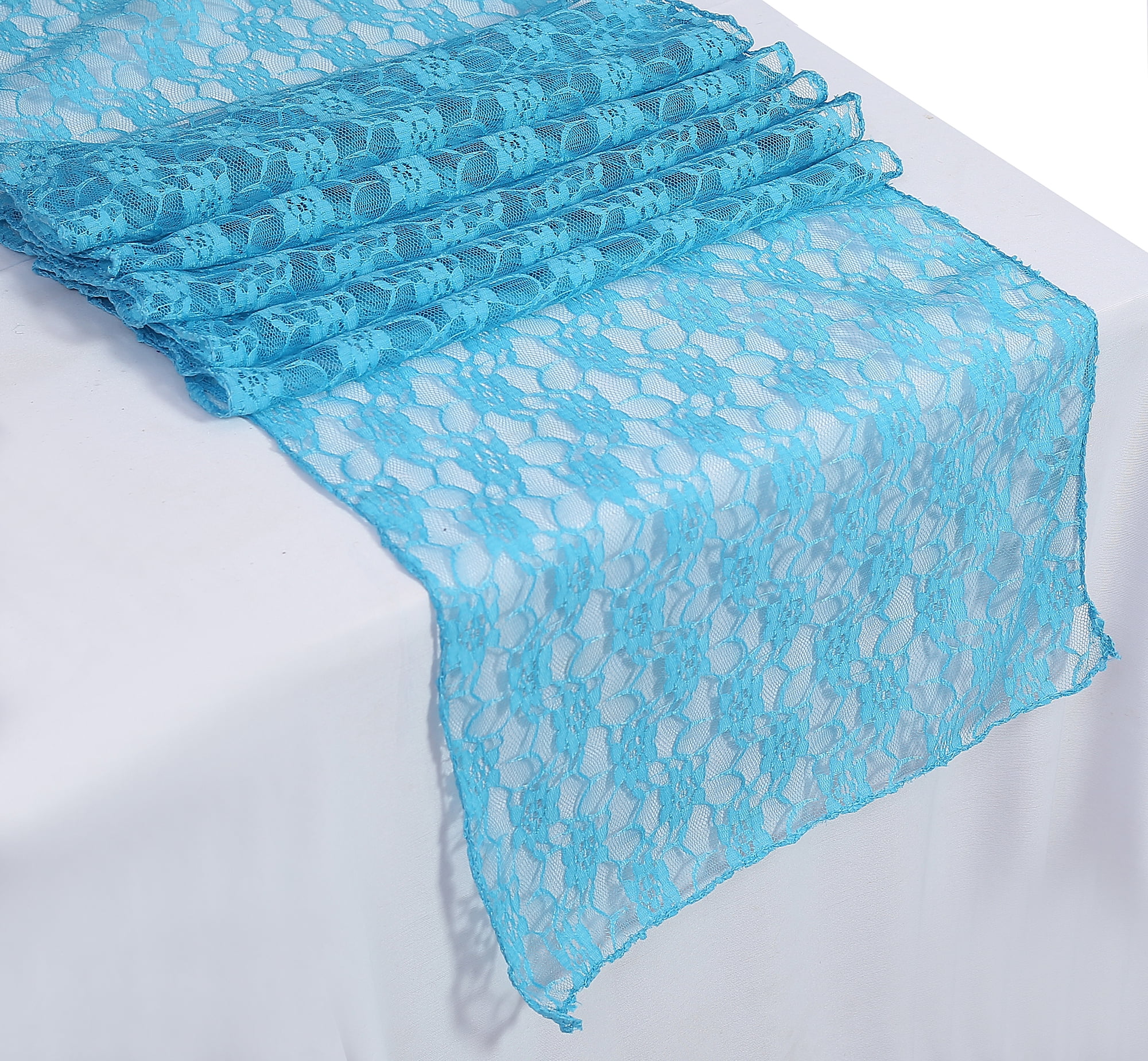 MDS Pack of 10 Wedding 12 x 108 inch Lace Table Runner for Wedding ...