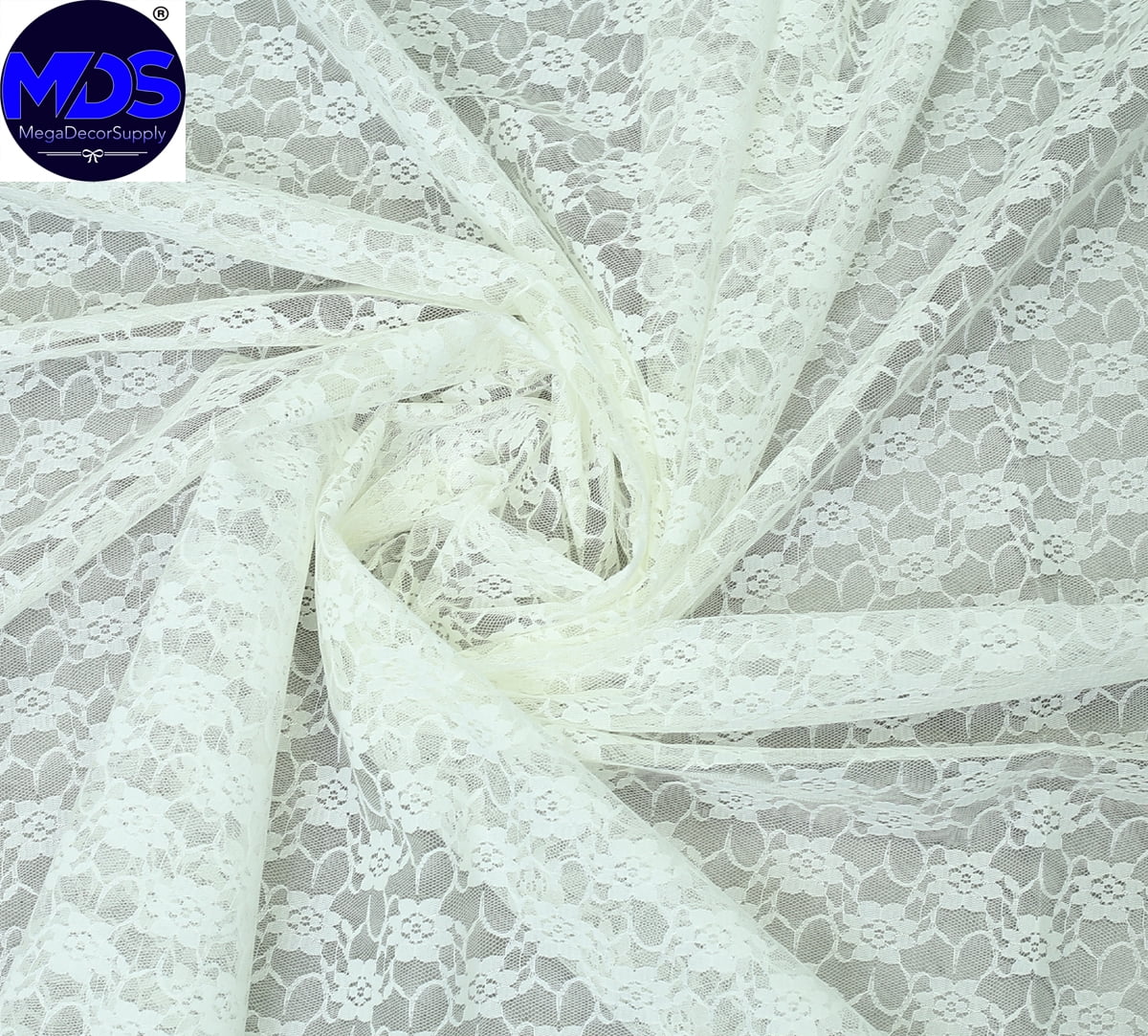 MDS Pack of 10 Yard Solid Lace Trim Fabric for Wedding Decoration by 55 ...