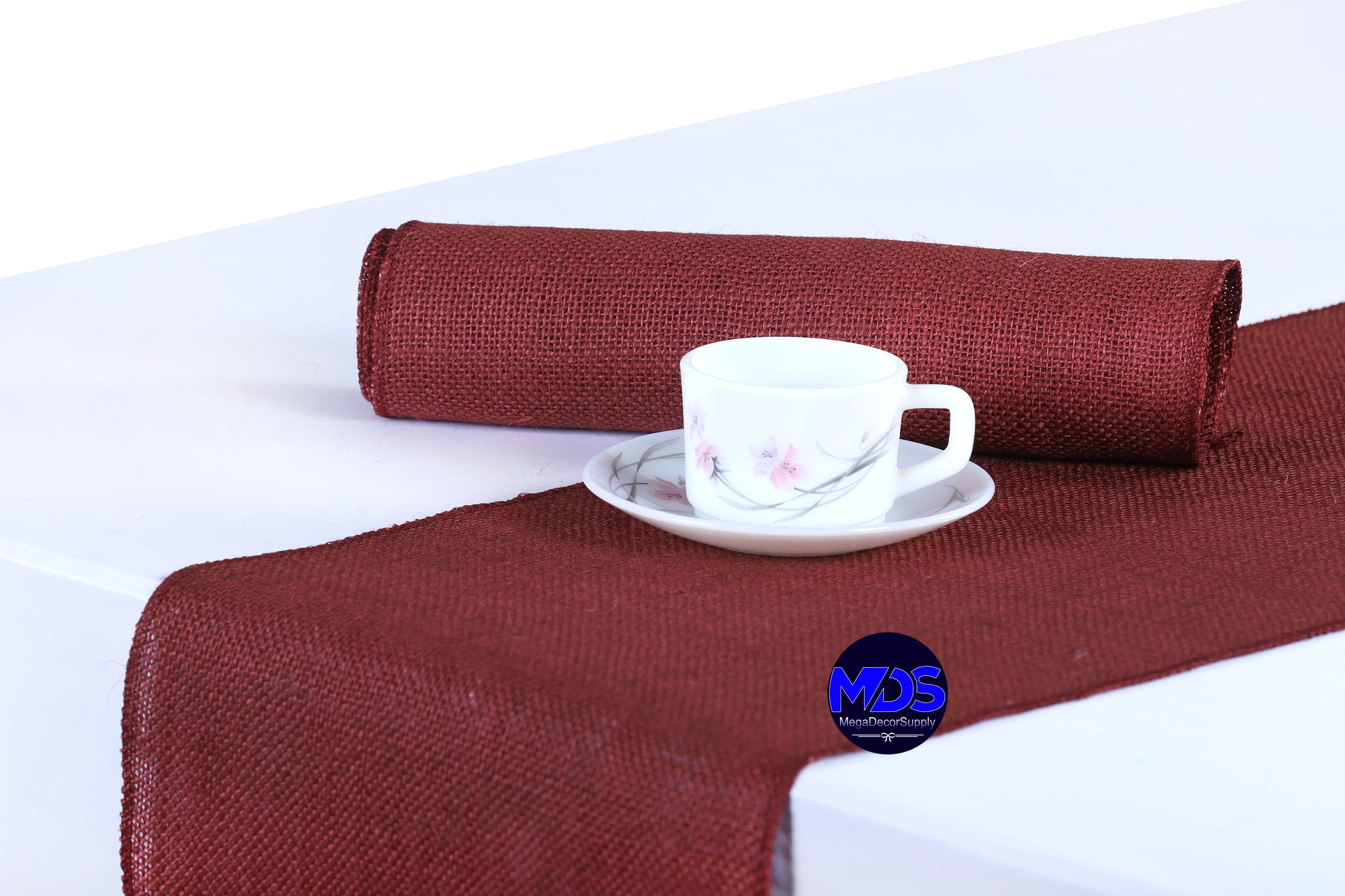 MDS Pack of 12 Wedding 12 x 108 inch Burlap Table Runner Natural Jute ...