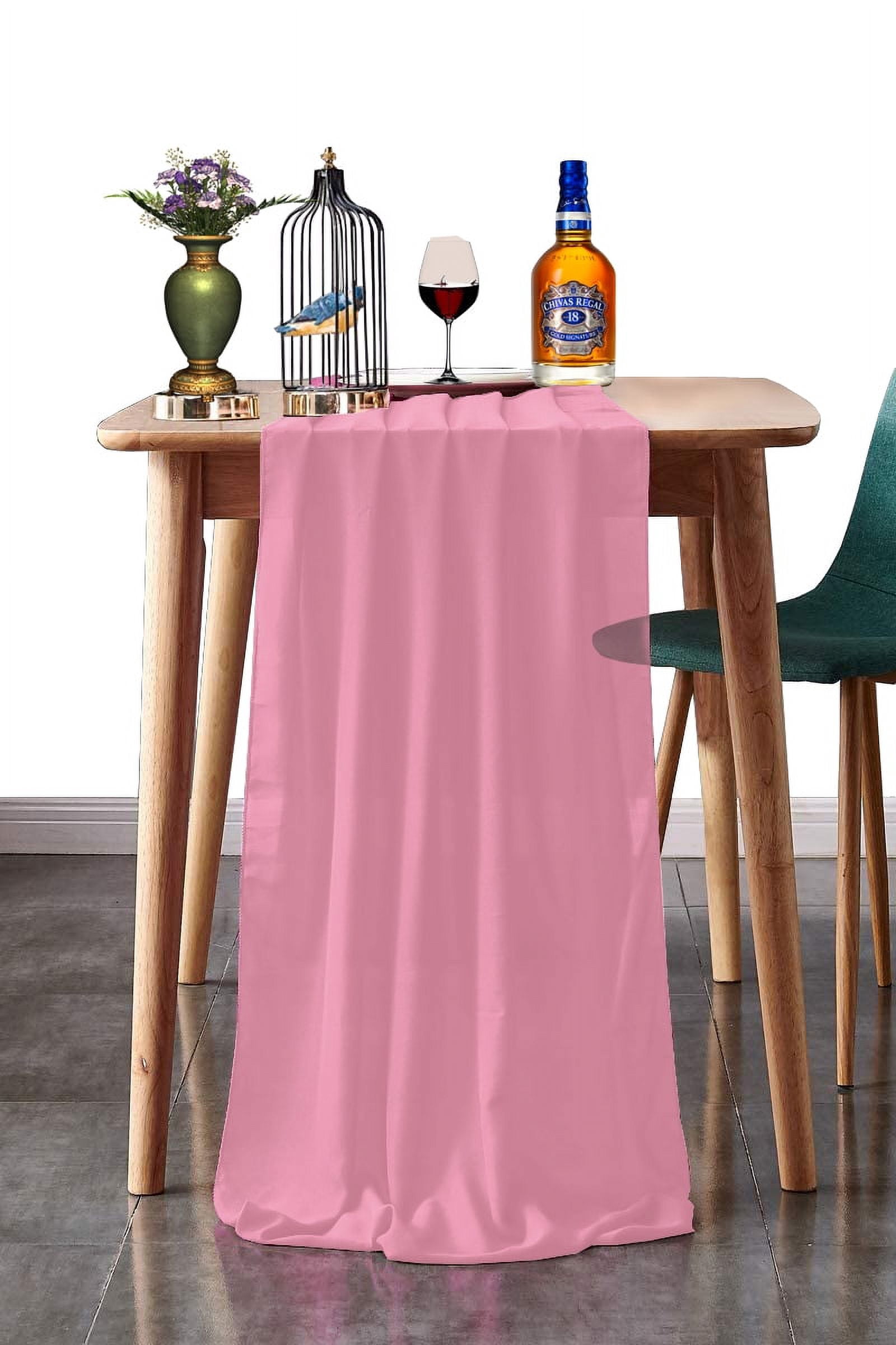MDS 12 Pack Satin Party Bulk Chiffon Table Runner 27 x 170 inch for ...