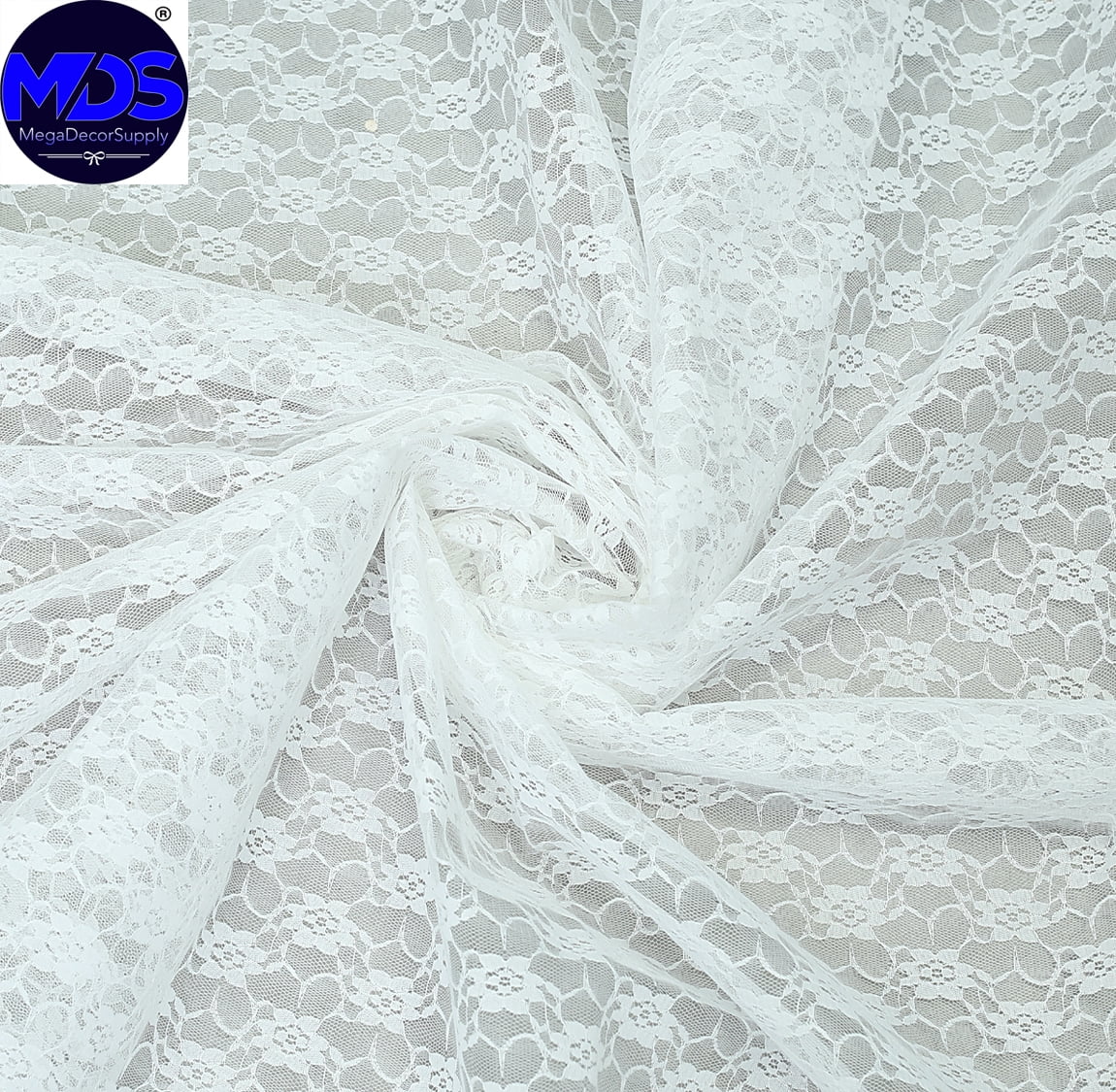 MDS Pack of 15 Yard Solid Lace Trim Fabric for Wedding Decoration by 55 ...