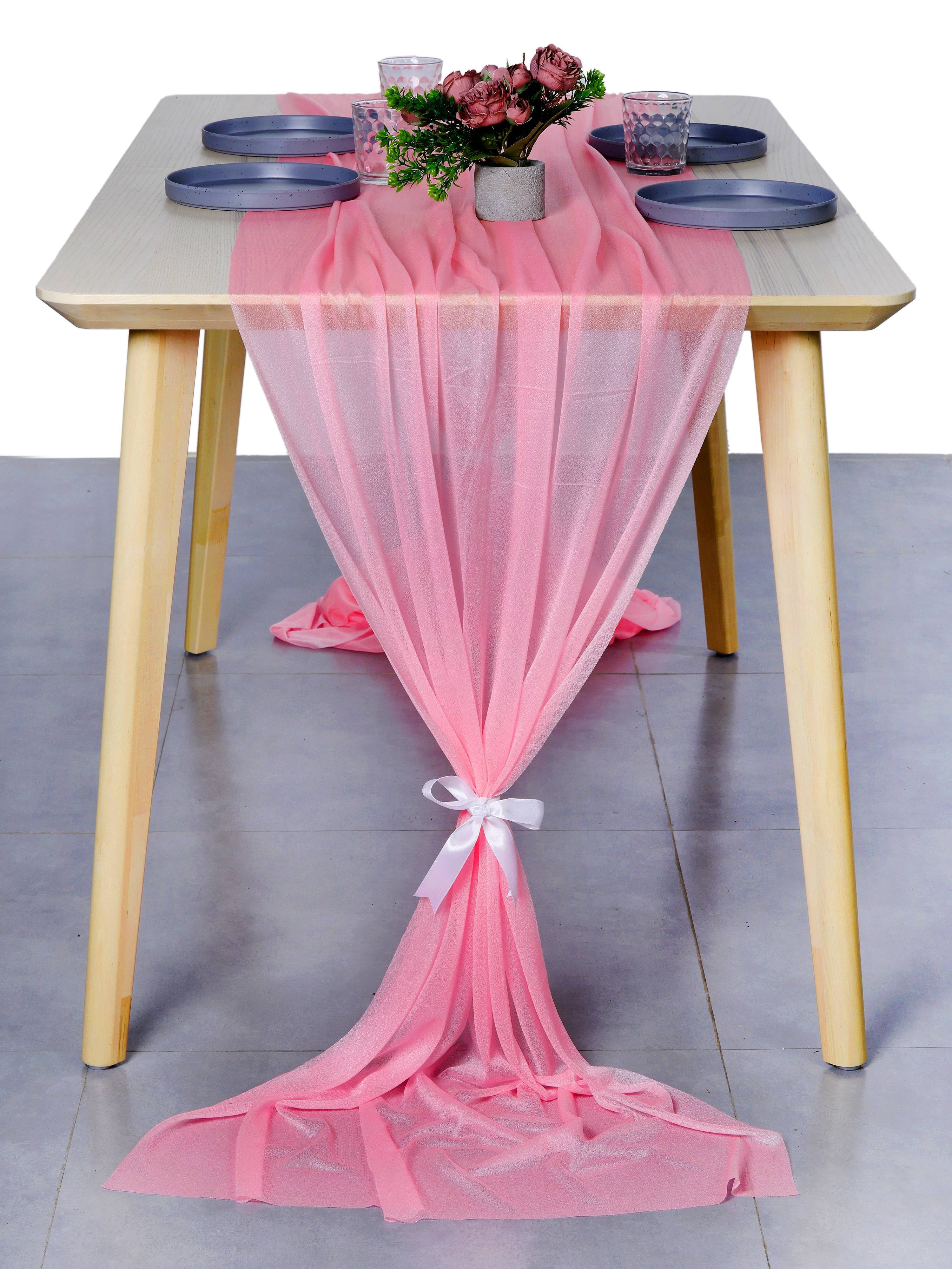 MDS pack of 10 Wedding 29 x 120 inches Sheer chiffon Table Runner for ...