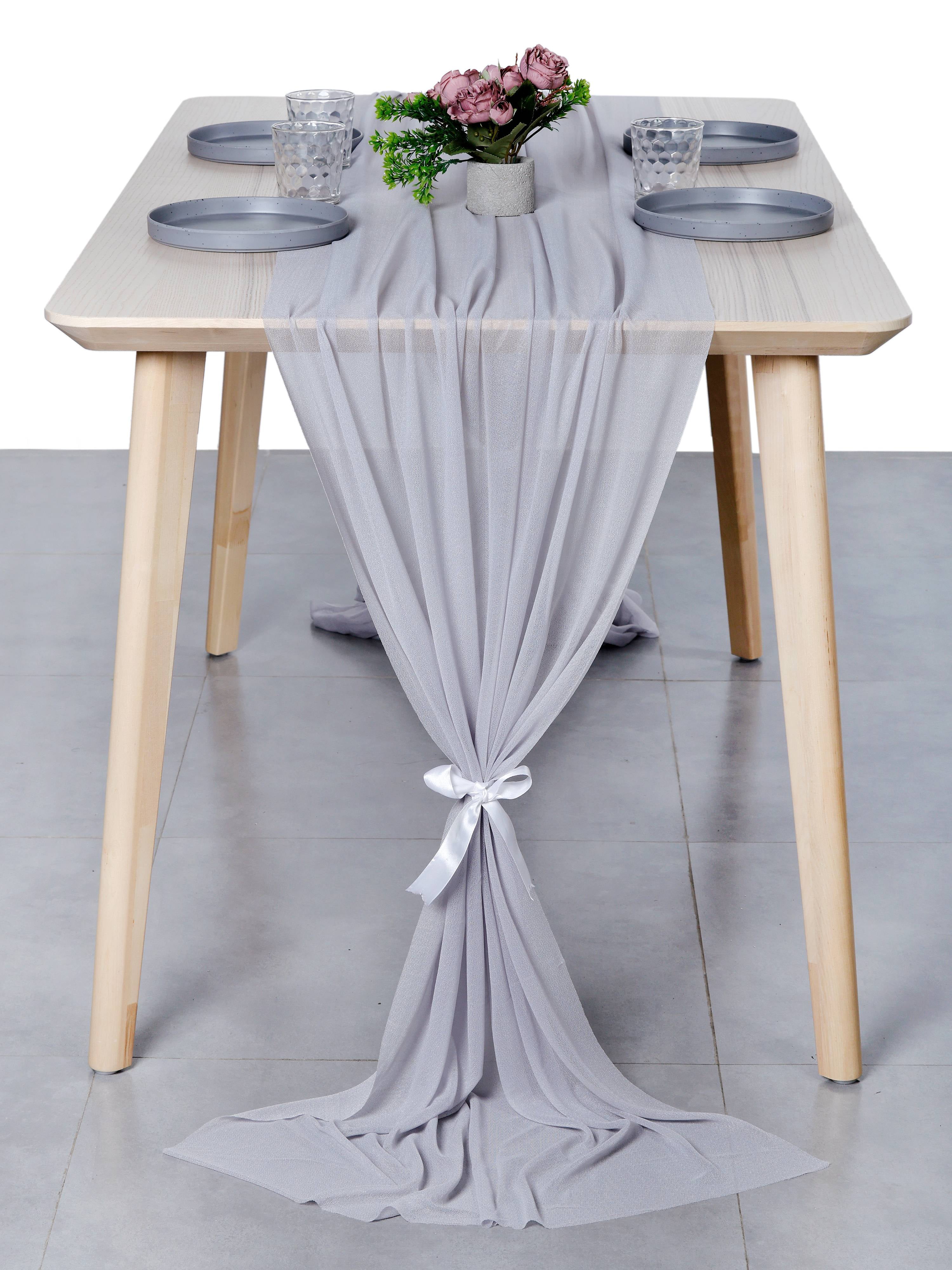 MDS pack of 10 Wedding 29 x 170 inches Sheer chiffon Table Runner for ...