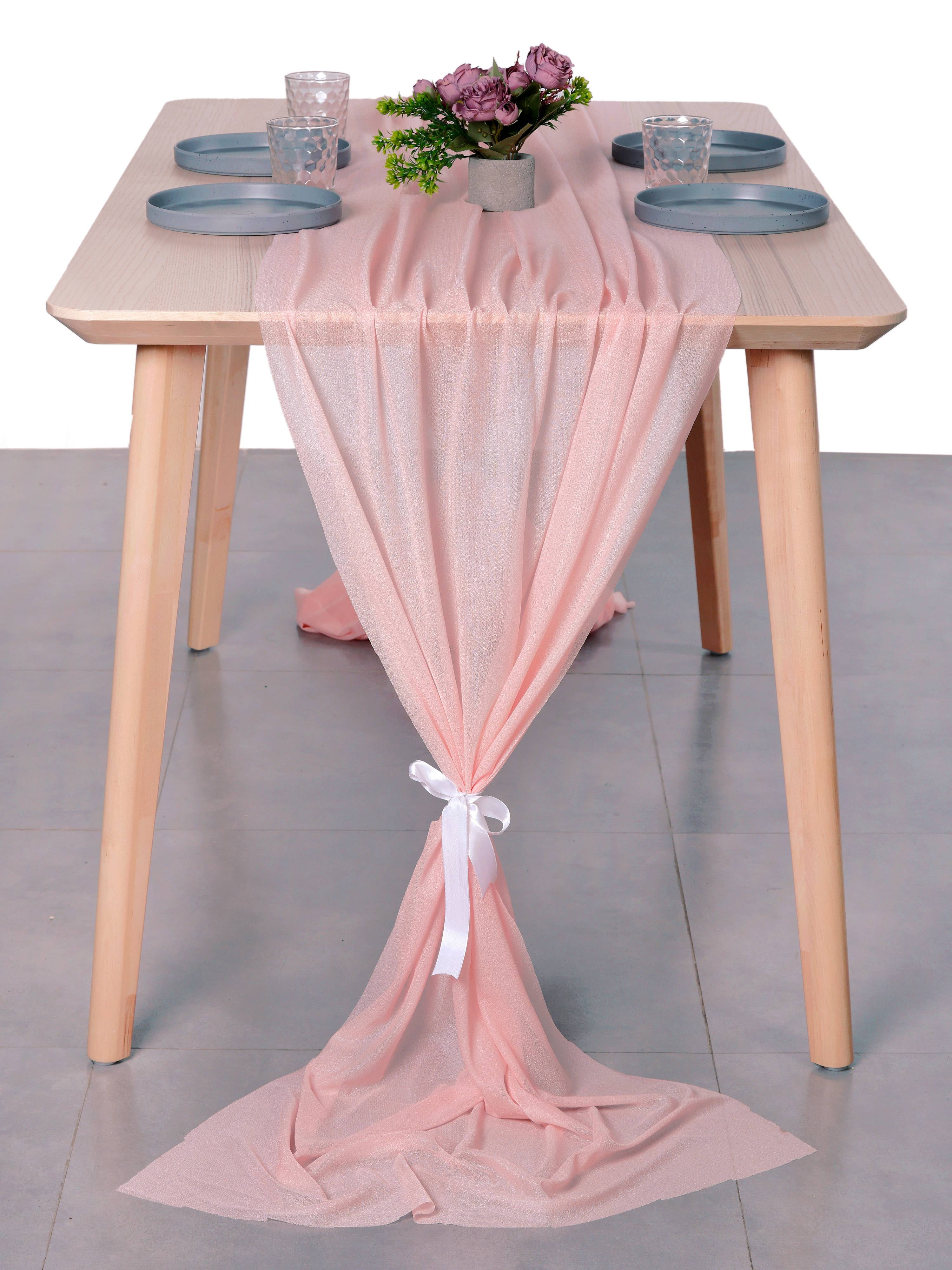 MDS pack of 10 Wedding 29 x 170 inches Sheer chiffon Table Runner for ...