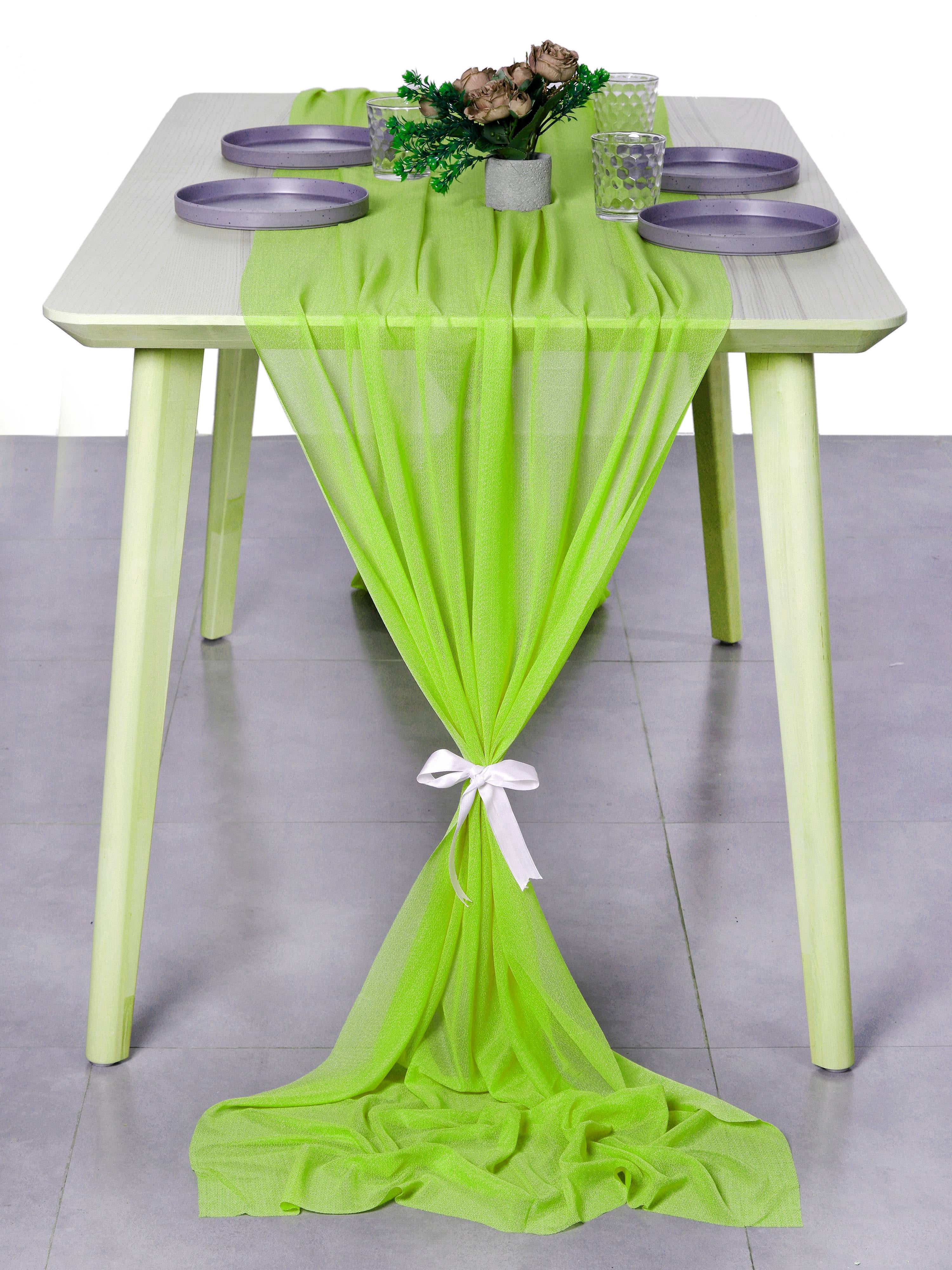 MDS pack of 12 Wedding 29 x 120 inches Sheer chiffon Table Runner for ...