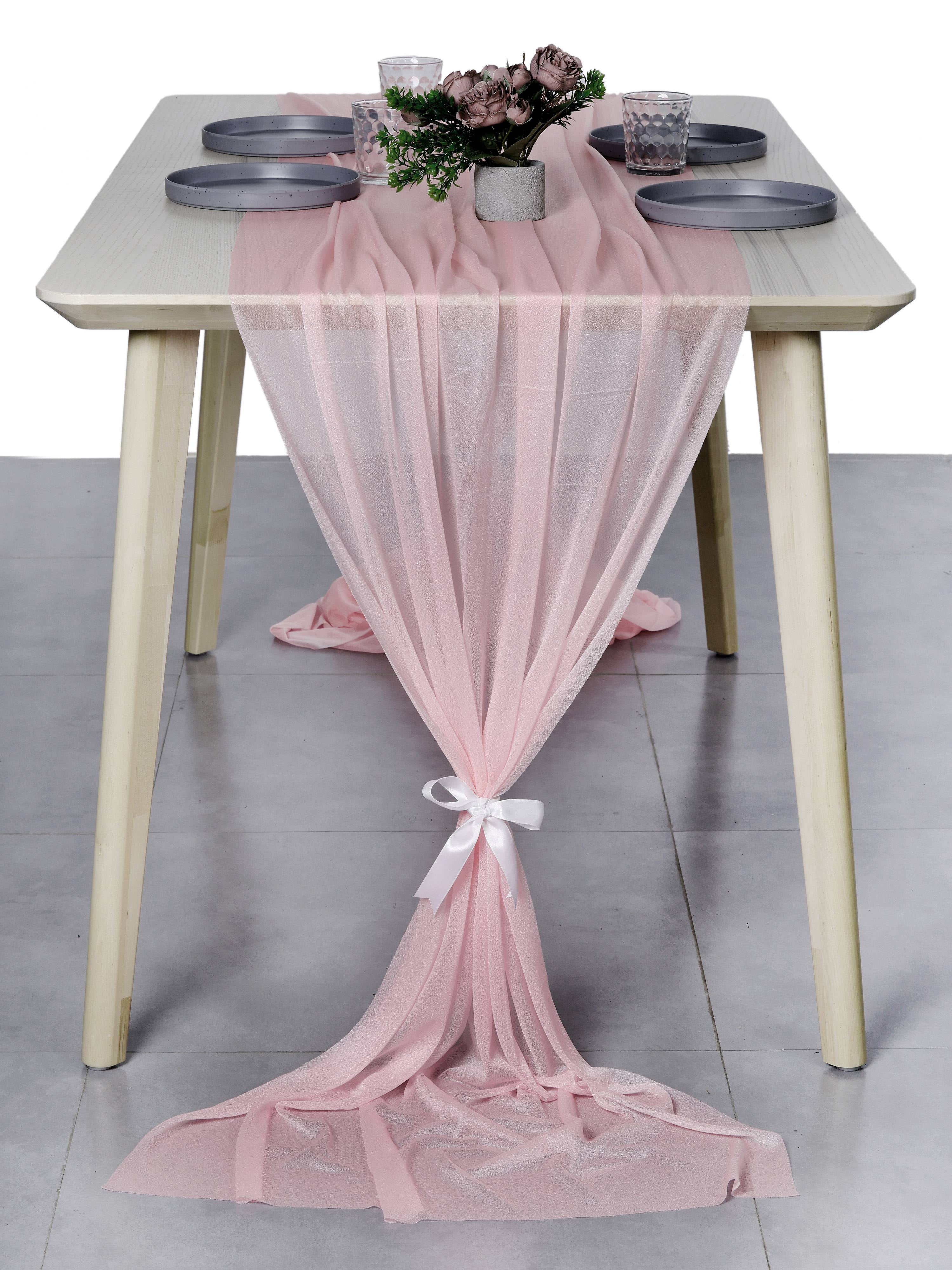 MDS pack of 12 Wedding 29 x 170 inches Sheer chiffon Table Runner for ...