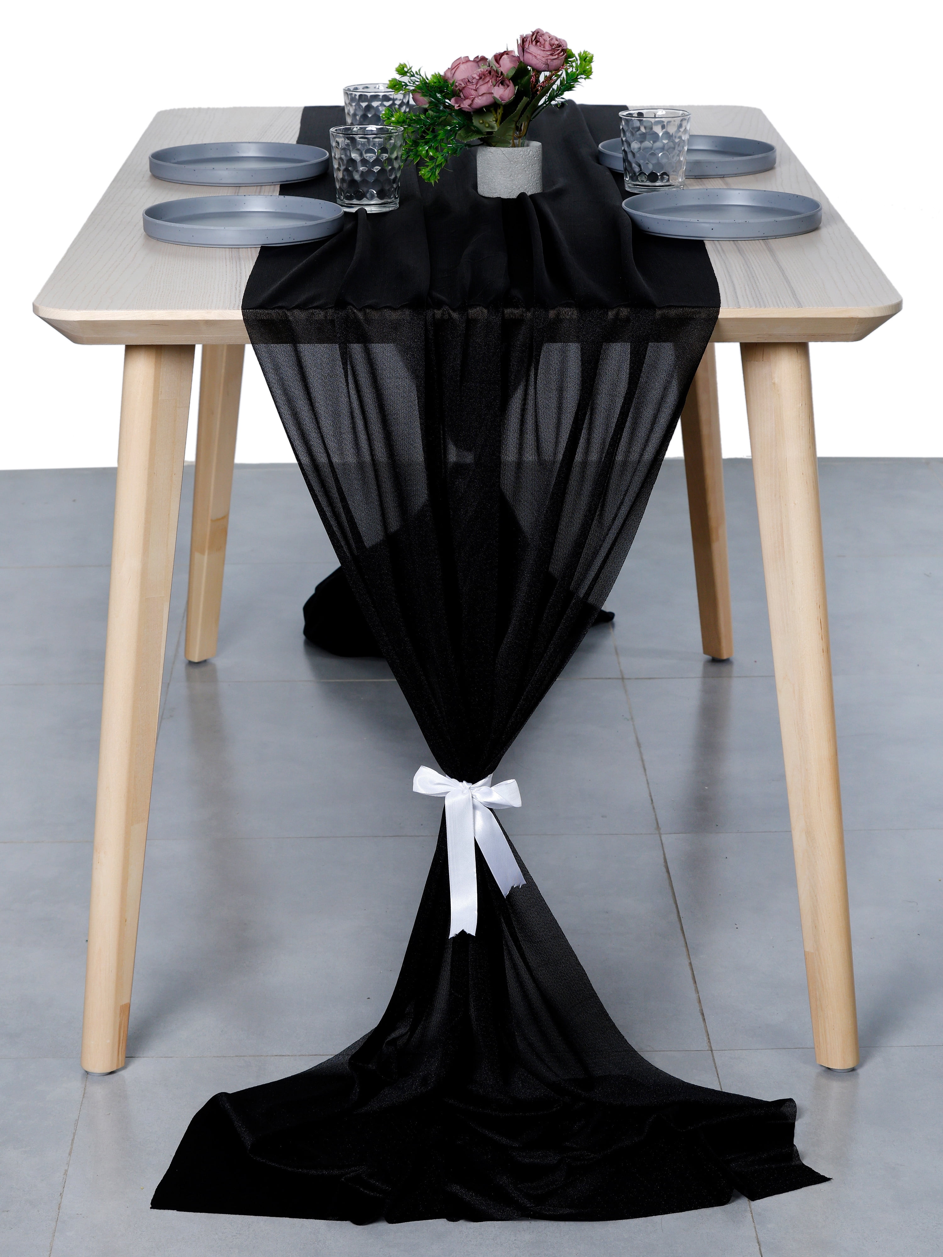 MDS pack of 15 Wedding 29 x 120 inches Sheer chiffon Table Runner for ...