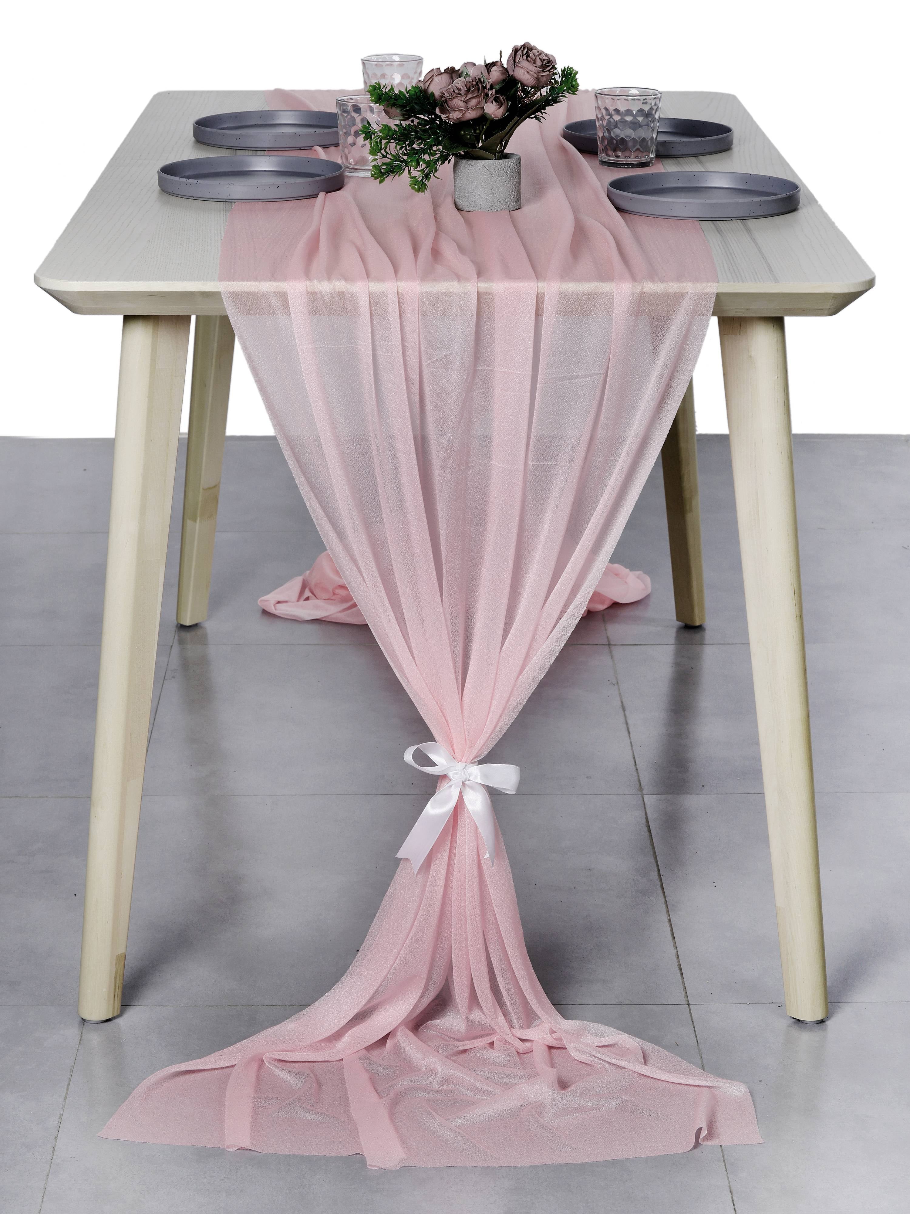 MDS pack of 15 Wedding 29 x 120 inches Sheer chiffon Table Runner for ...