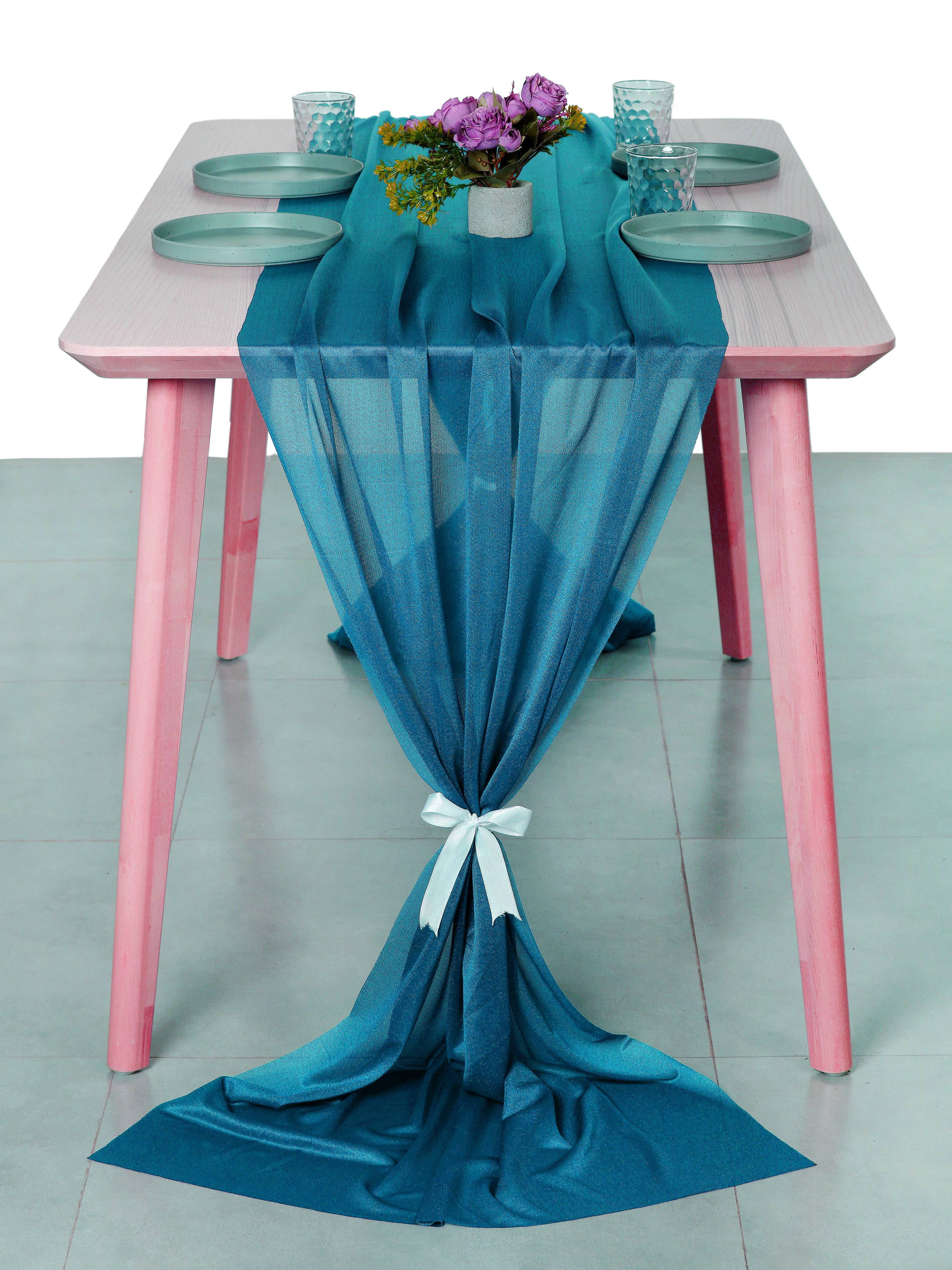 MDS pack of 15 Wedding 29 x 120 inches Sheer chiffon Table Runner for ...