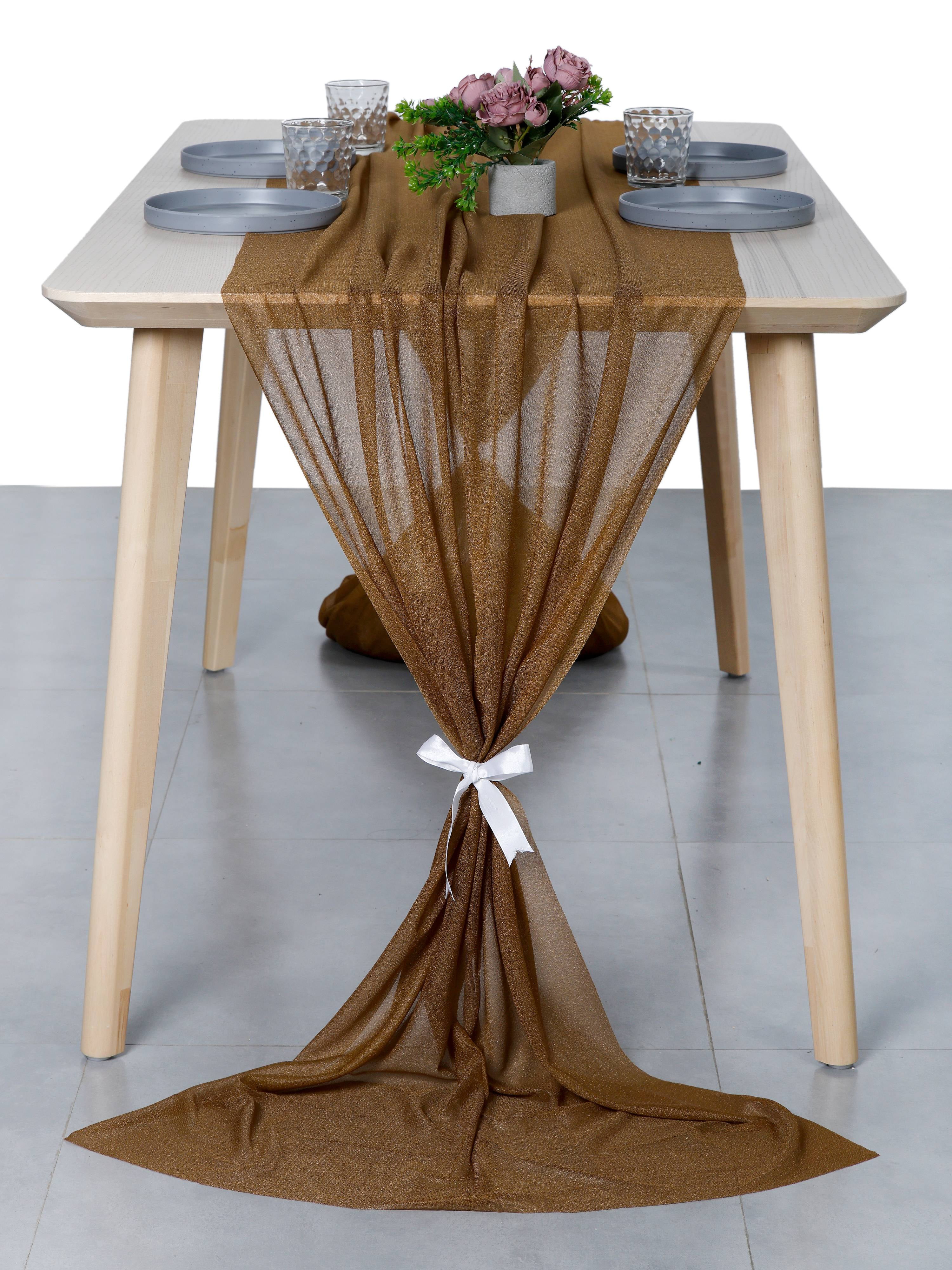 MDS pack of 15 Wedding 29 x 120 inches Sheer chiffon Table Runner for ...