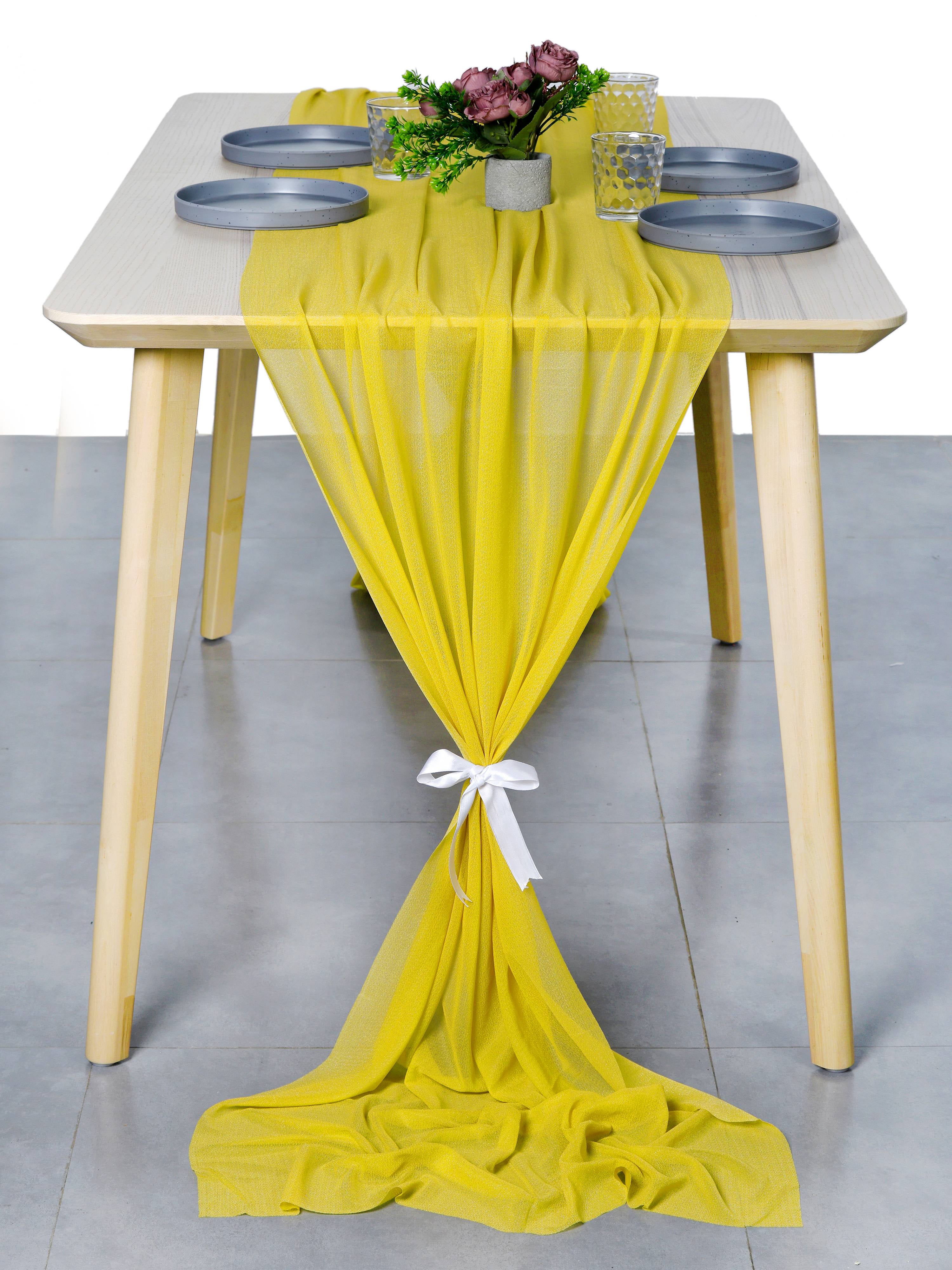 MDS pack of 20 Wedding 29 x 120 inches Sheer chiffon Table Runner for ...