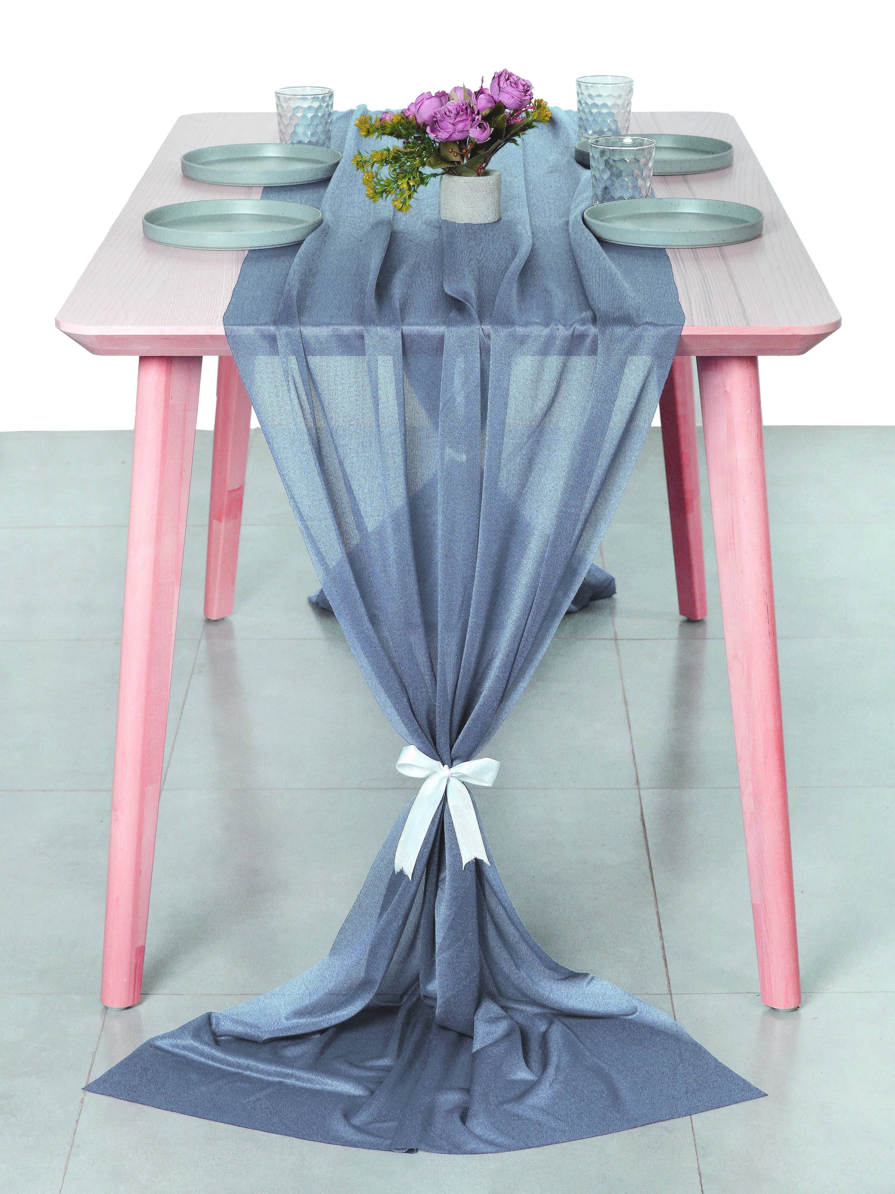 MDS pack of 5 Wedding 29 x 120 inches Sheer chiffon Table Runner for ...