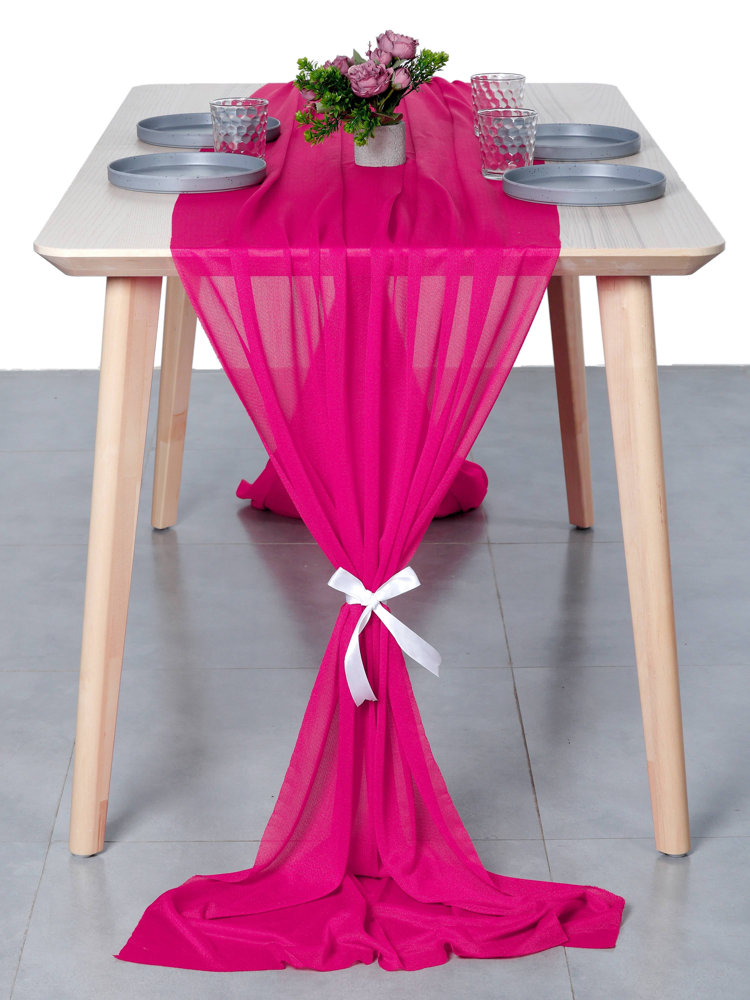 MDS pack of 5 Wedding 29 x 120 inches Sheer chiffon Table Runner for ...