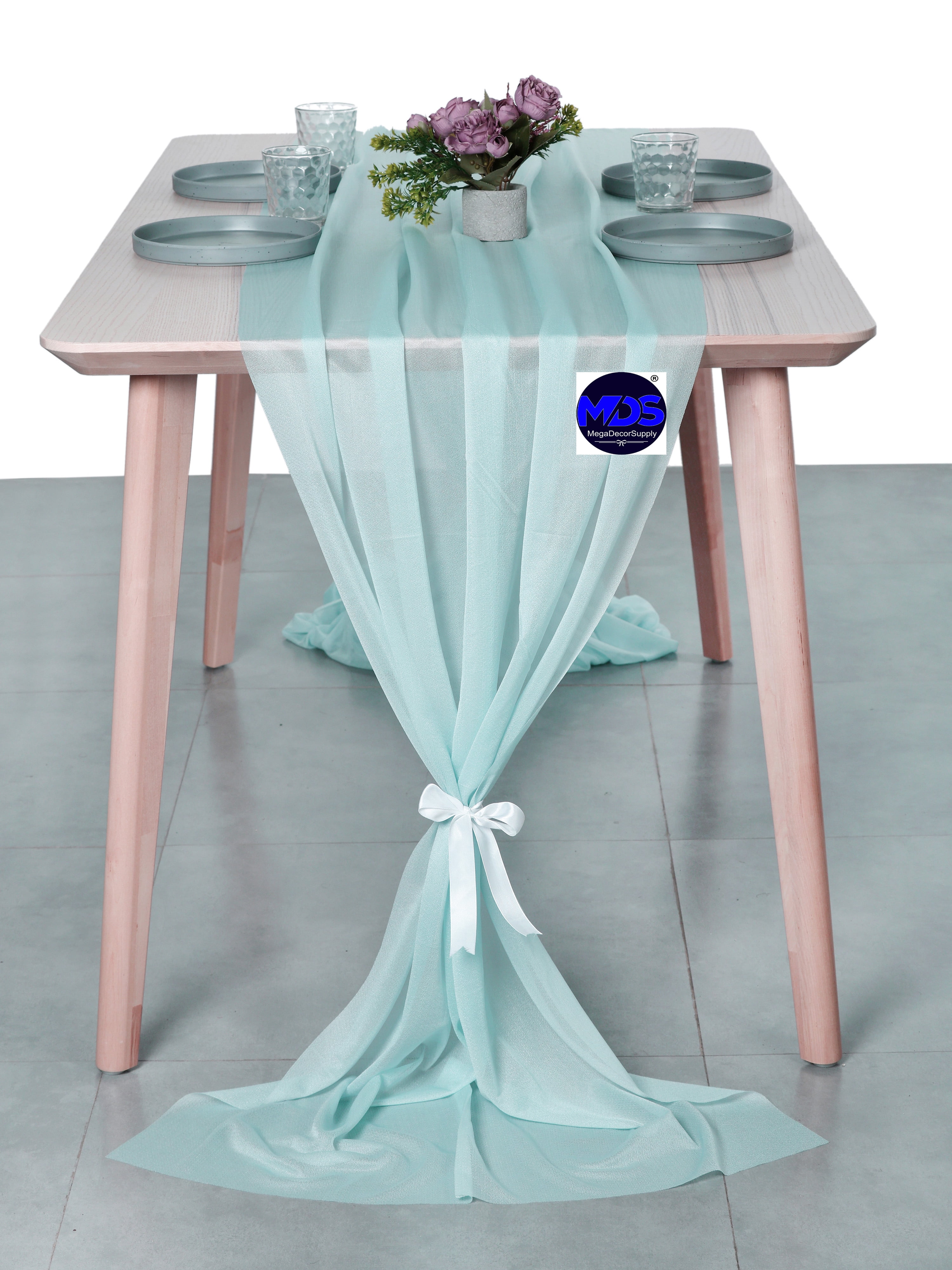 MDS pack of 5 Wedding 29 x 120 inches Sheer chiffon Table Runner for ...