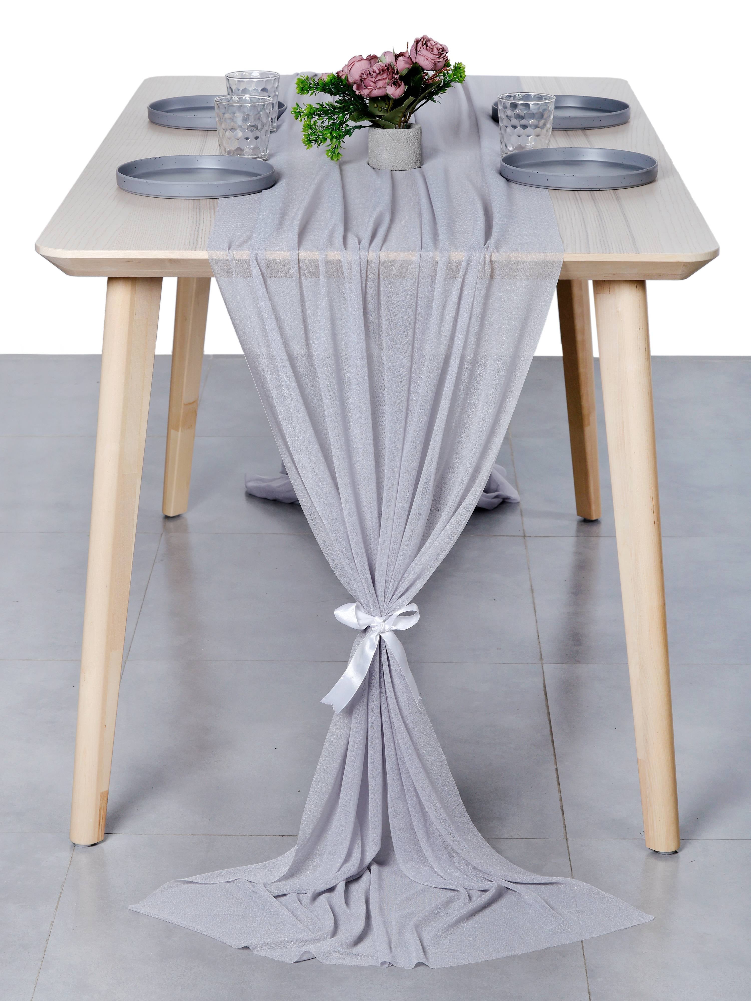 MDS pack of 5 Wedding 29 x 170 inches Sheer chiffon Table Runner for ...