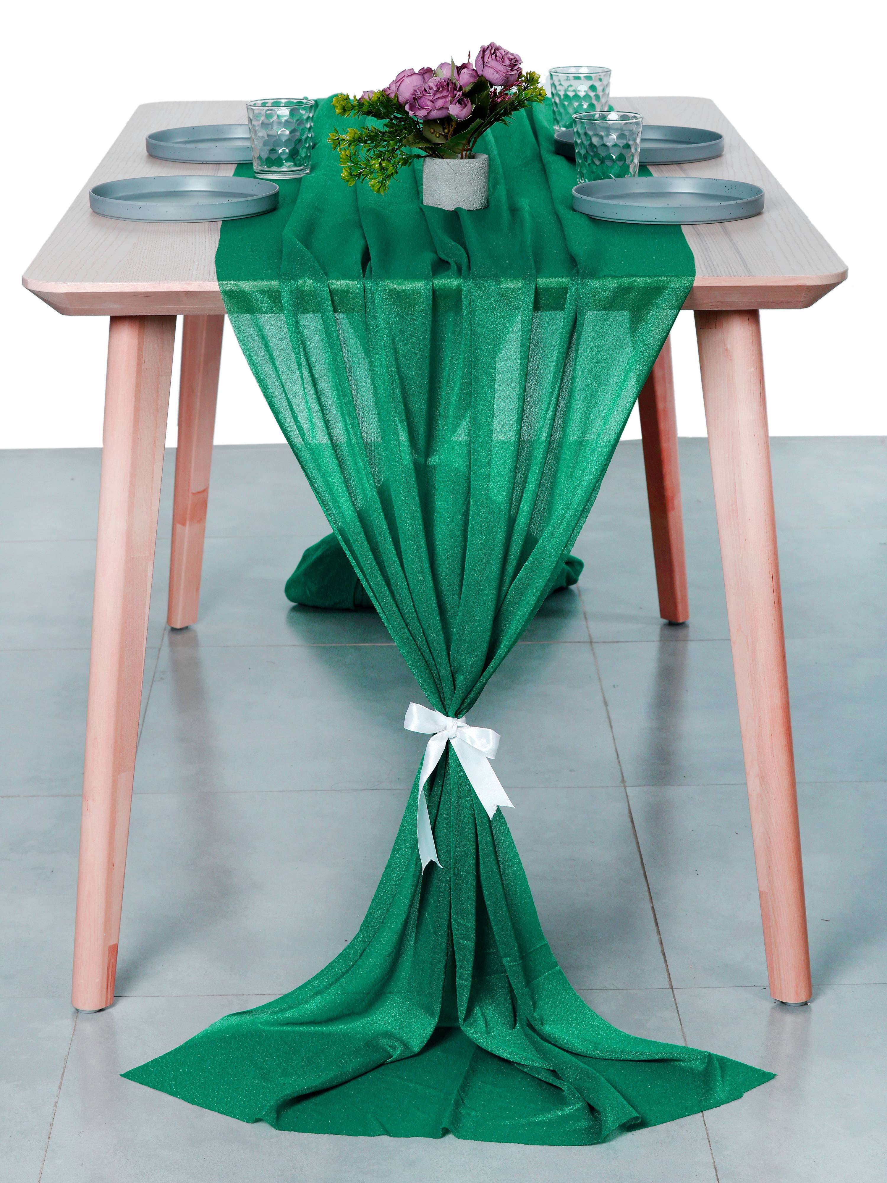 MDS pack of 5 Wedding 29 x 170 inches Sheer chiffon Table Runner for ...