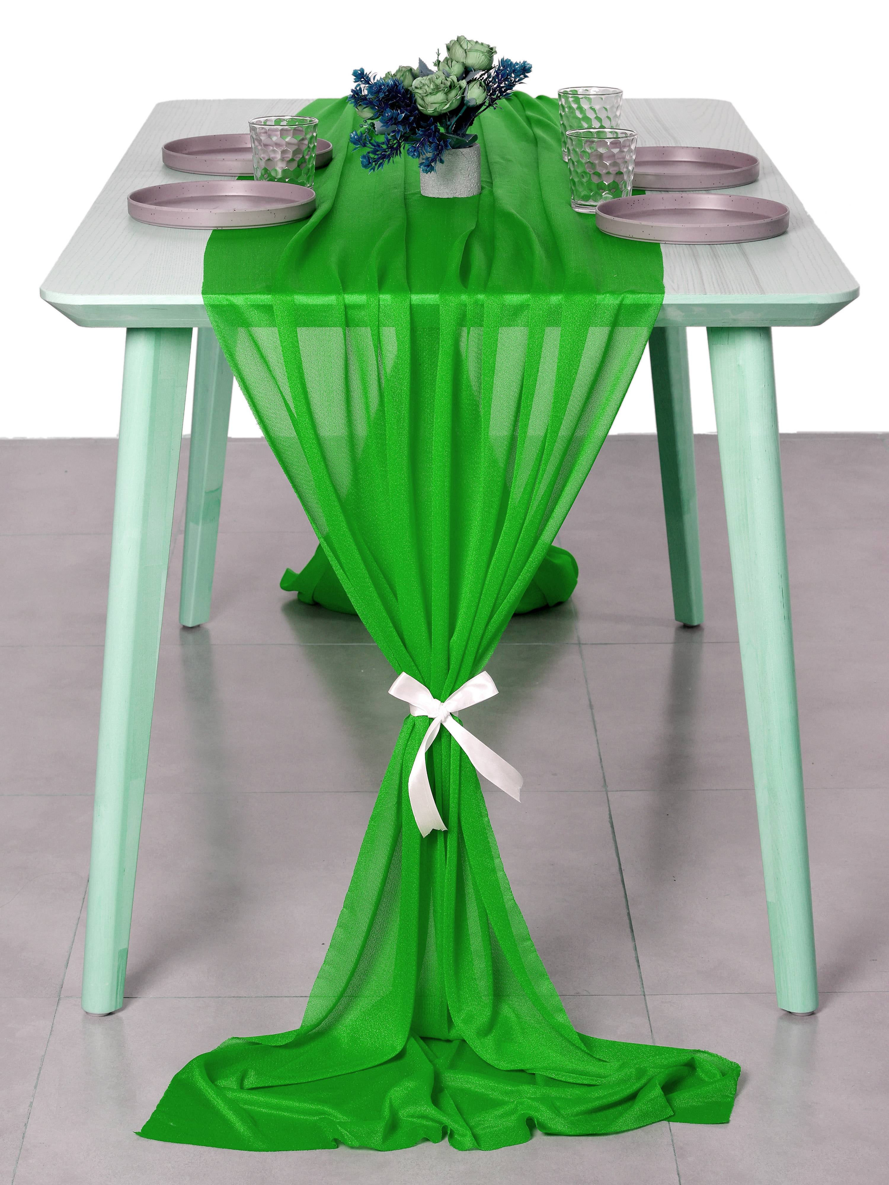 MDS pack of 5 Wedding 29 x 170 inches Sheer chiffon Table Runner for ...