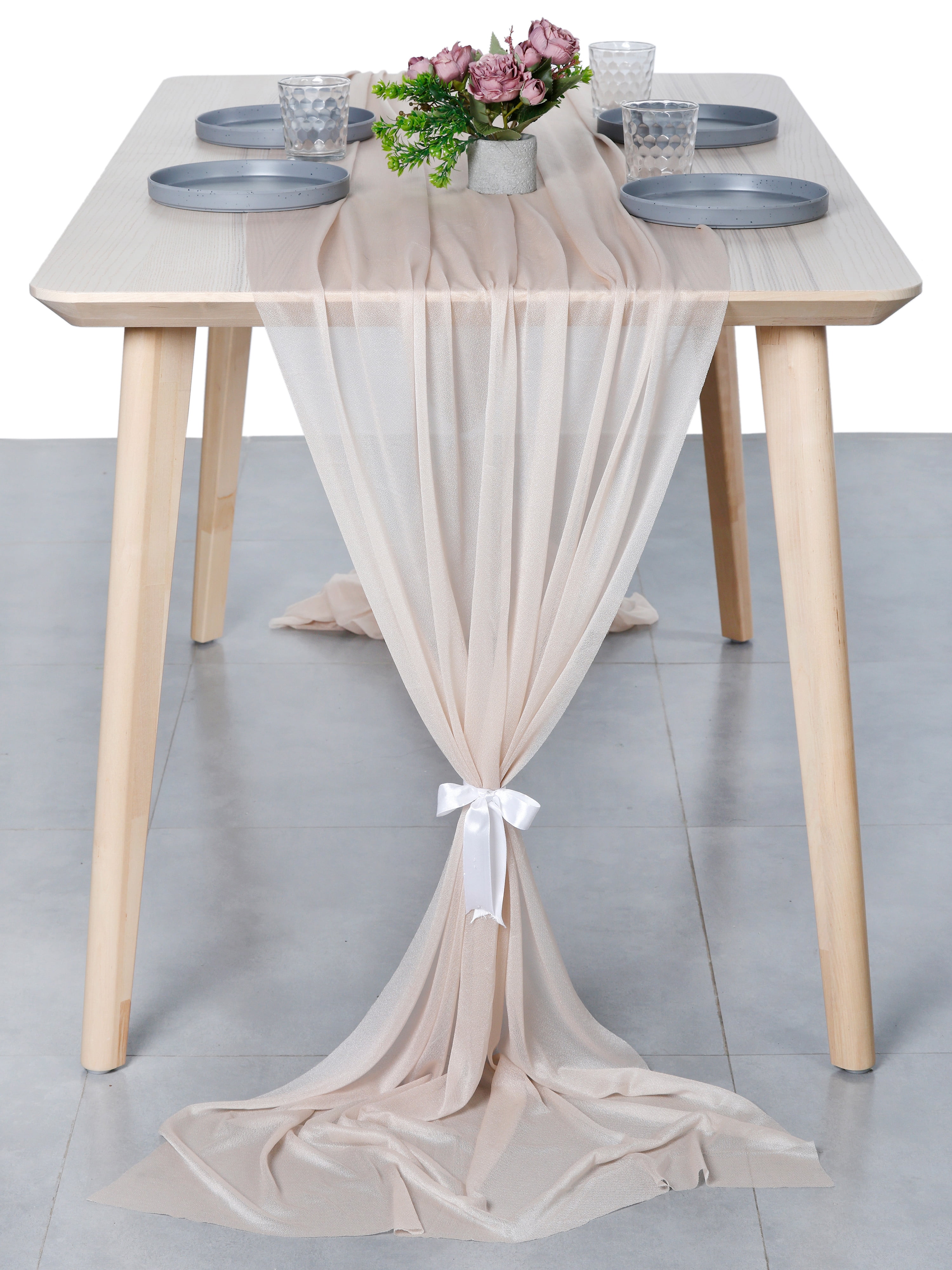 MDS pack of 5 Wedding 29 x 170 inches Sheer chiffon Table Runner for ...