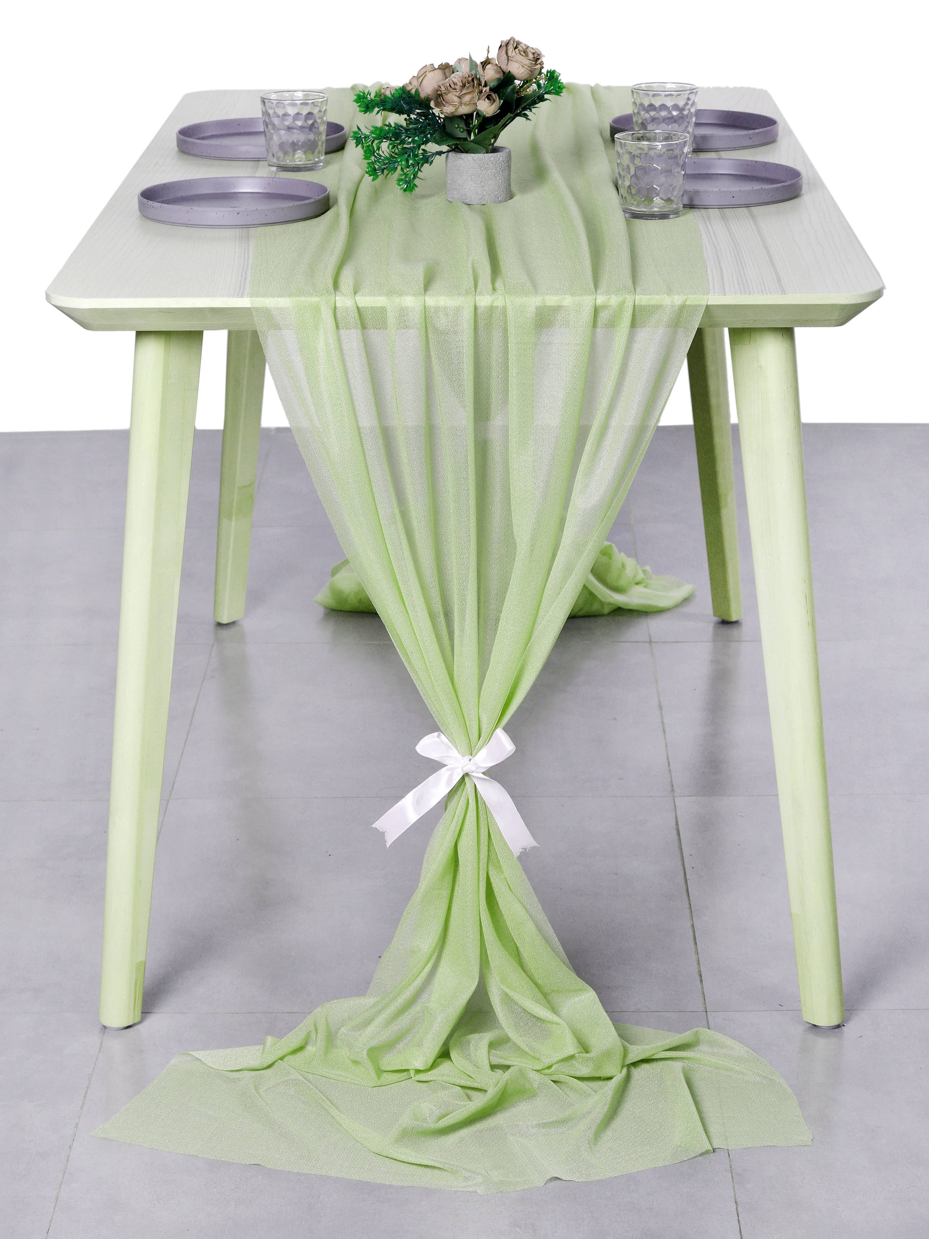 MDS pack of 5 Wedding 29 x 170 inches Sheer chiffon Table Runner for ...