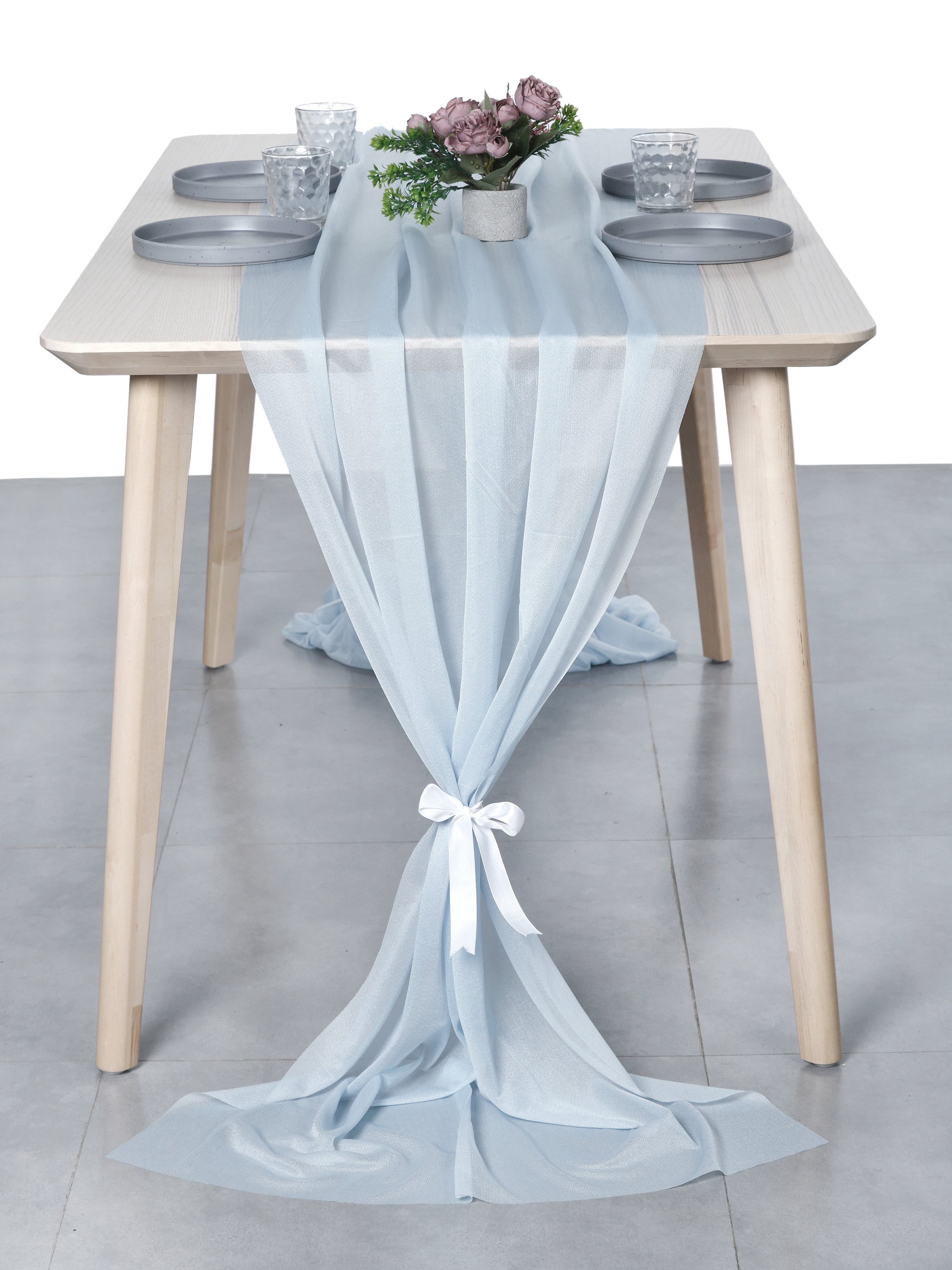 MDS pack of 5 Wedding 29 x 170 inches Sheer chiffon Table Runner for ...