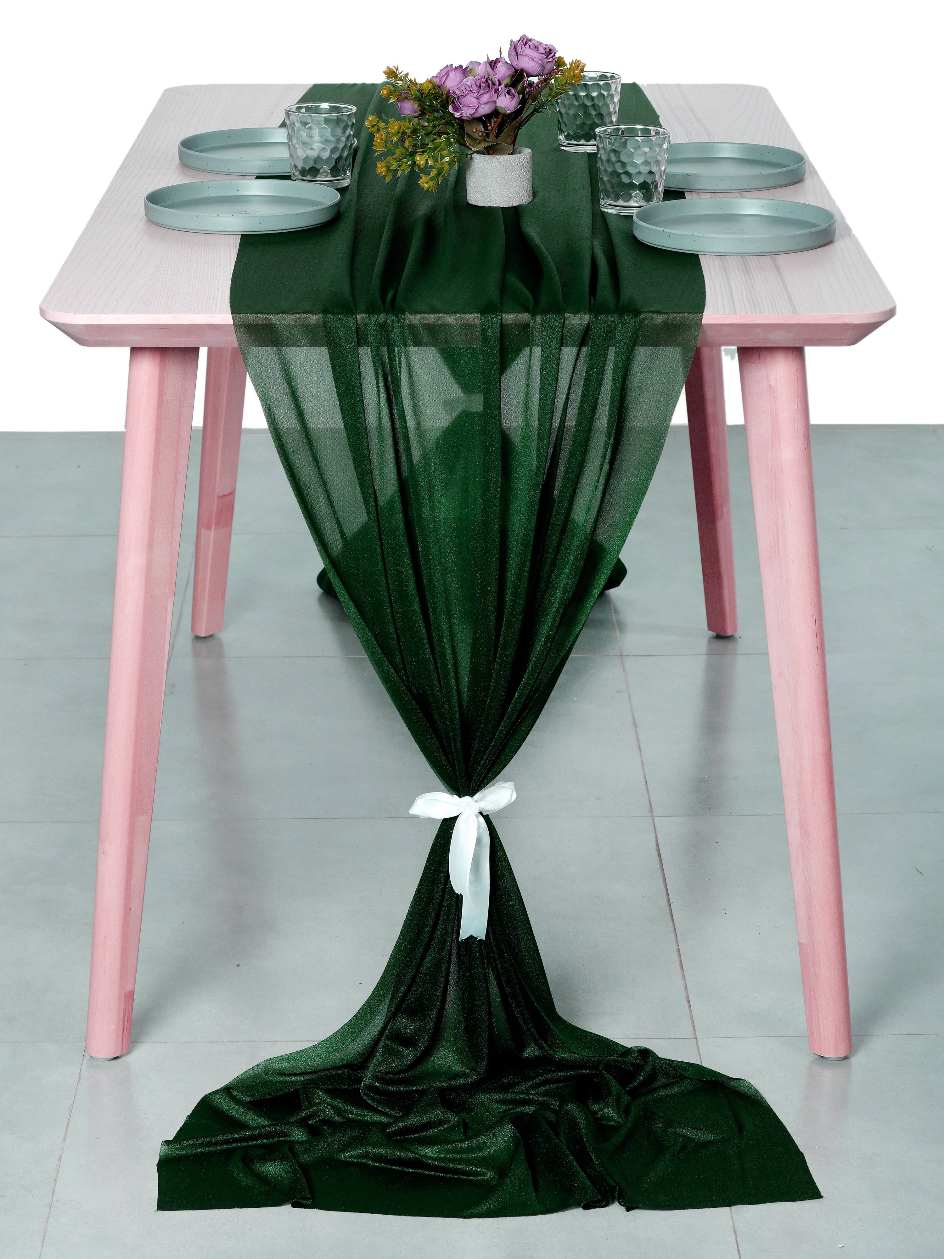 MDS pack of 5 Wedding 29 x 170 inches Sheer chiffon Table Runner for ...