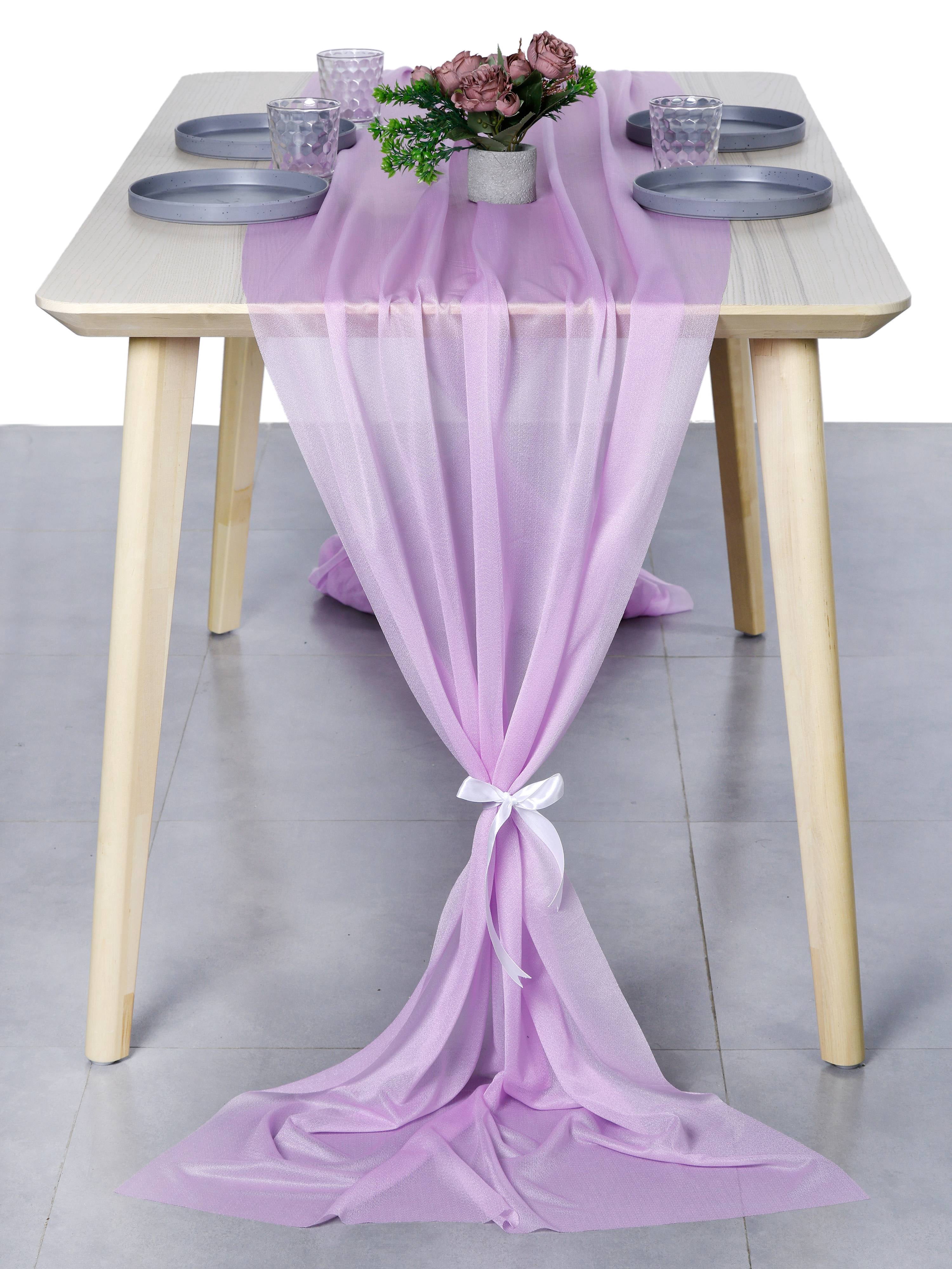 MDS pack of 5 Wedding 29 x 170 inches Sheer chiffon Table Runner for ...