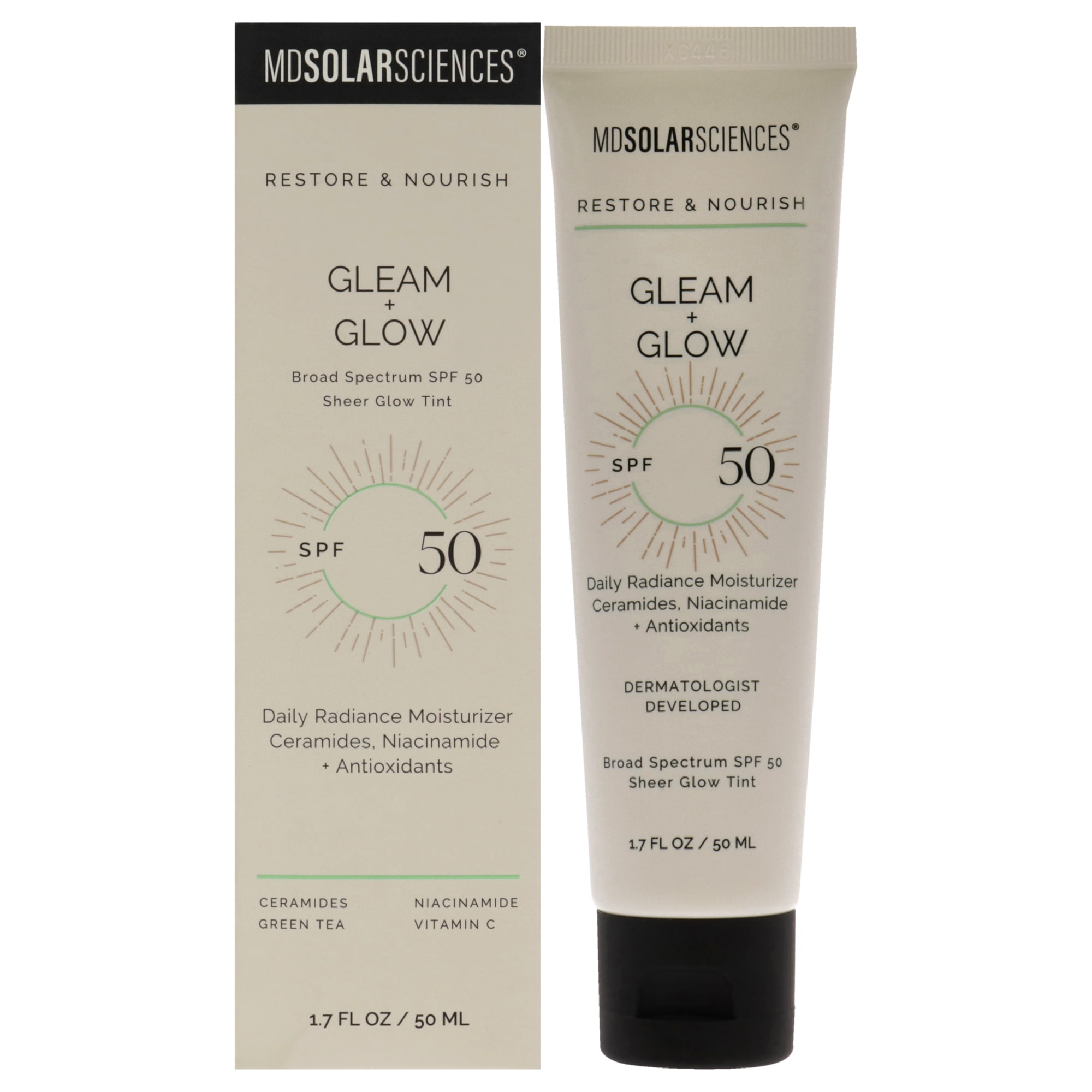 MDSolarSciences Gleam Plus Glow SPF 50 , 1.7 oz Moisturizer HSA/FSA ...