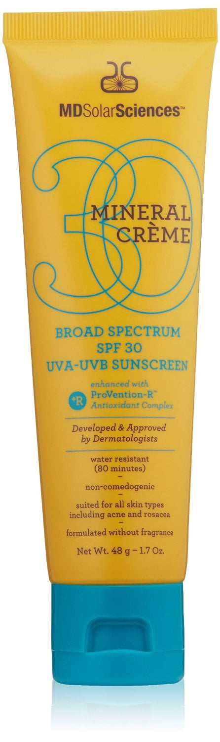 MD Solar Sciences Mineral Creme Sunscreen SPF 30, Broad Spectrum UVA-UV ...