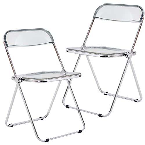 ME2 Acrylic Transparent Folding Chair Set of 2 Indoor, Stackable ...