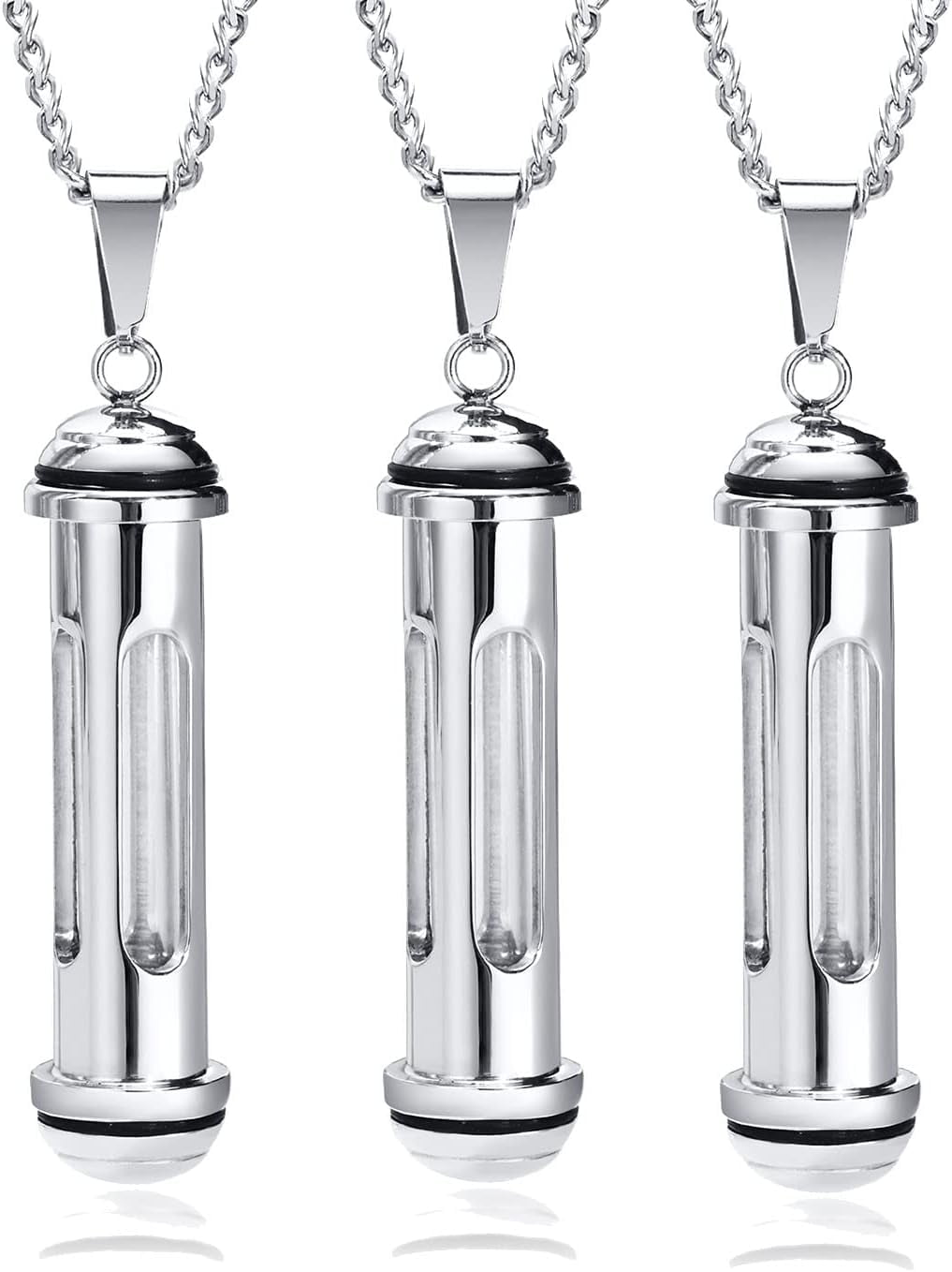 MEALGUET Stainless Steel Glass Cremation Urn Pendant, Ashes Holder ...