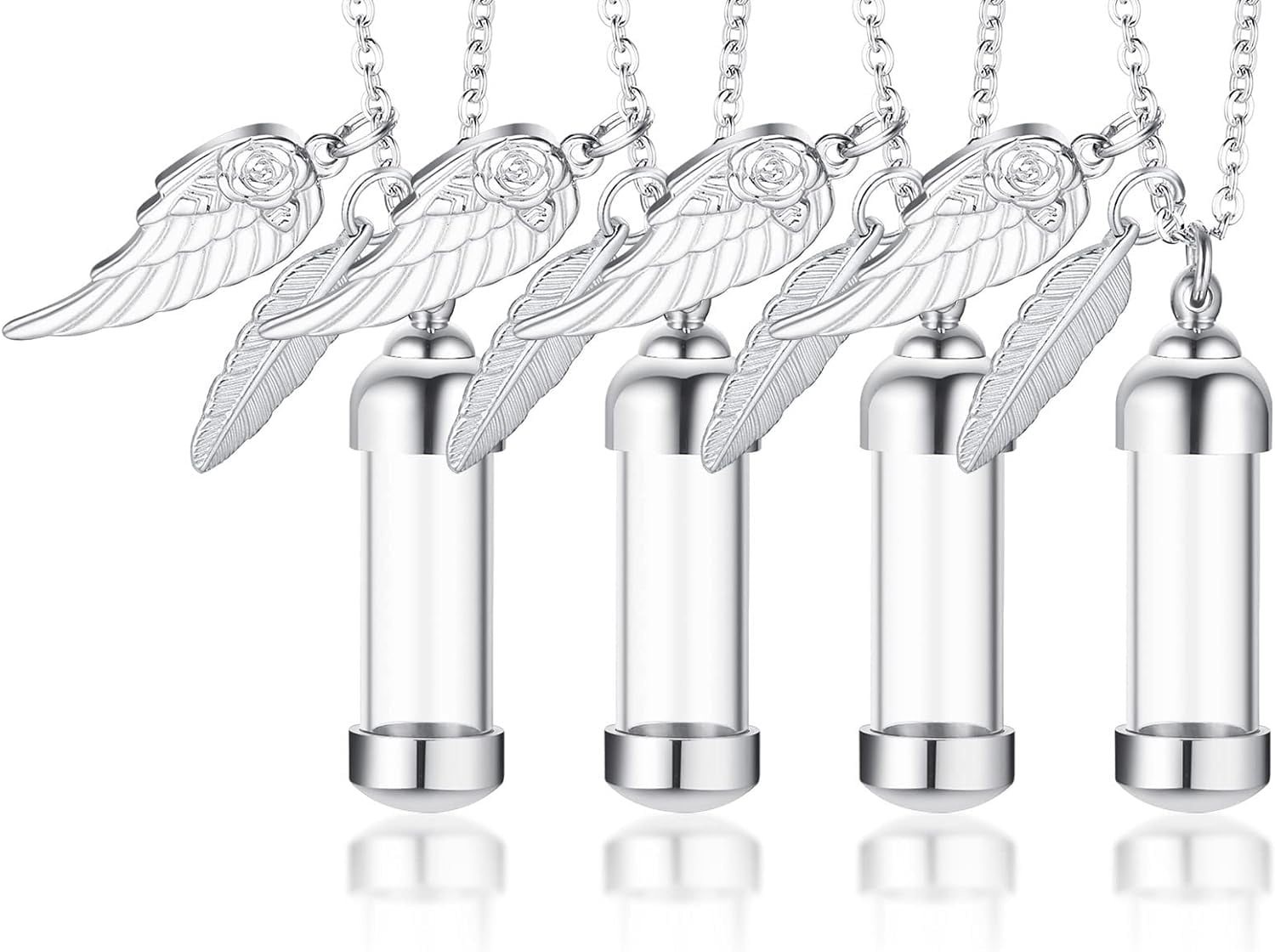 MEALGUET Stainless Steel Glass Cremation Urn Pendant, Ashes Holder ...